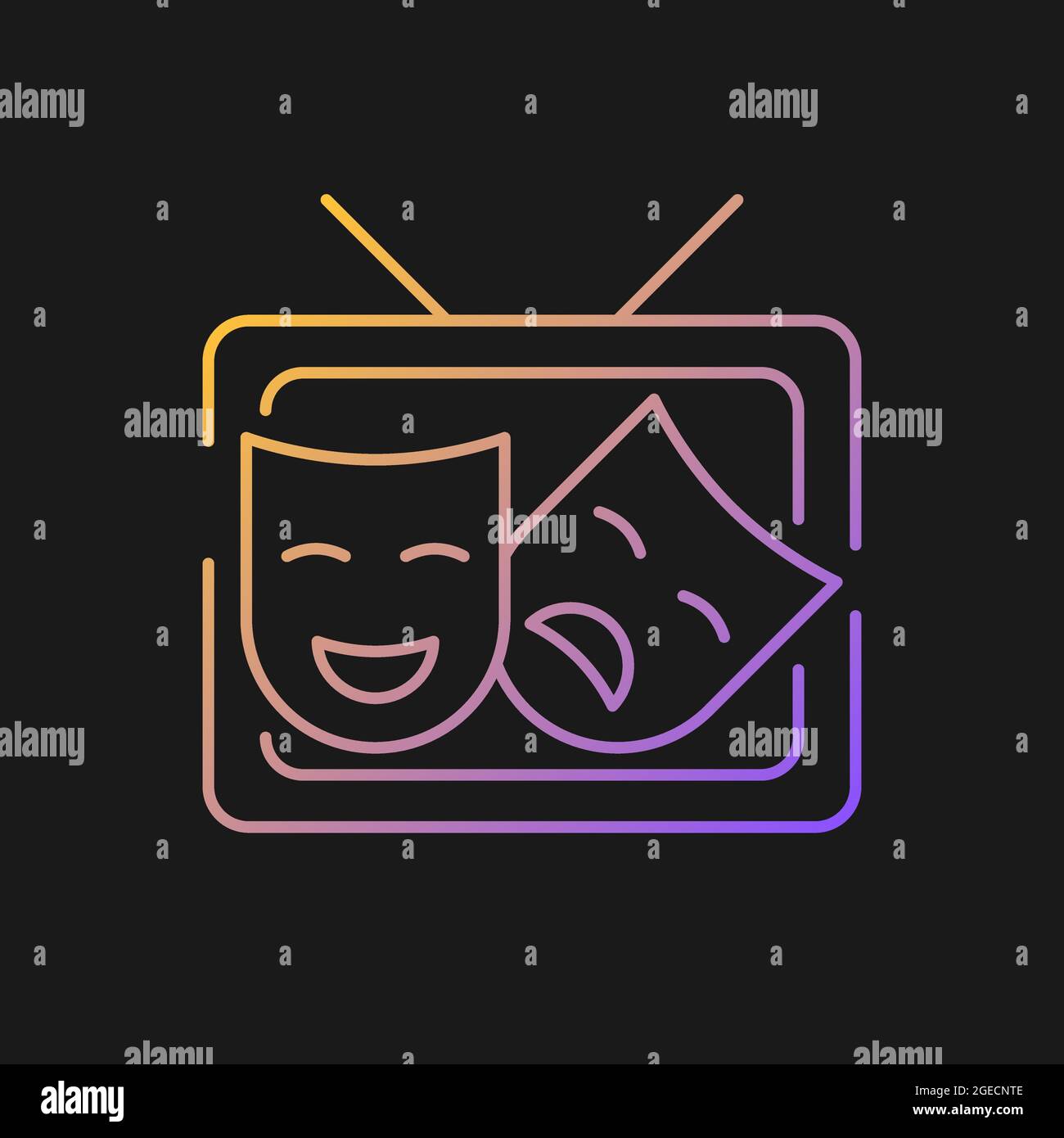 TV drama gradient vector icon for dark theme Stock Vector Image & Art ...