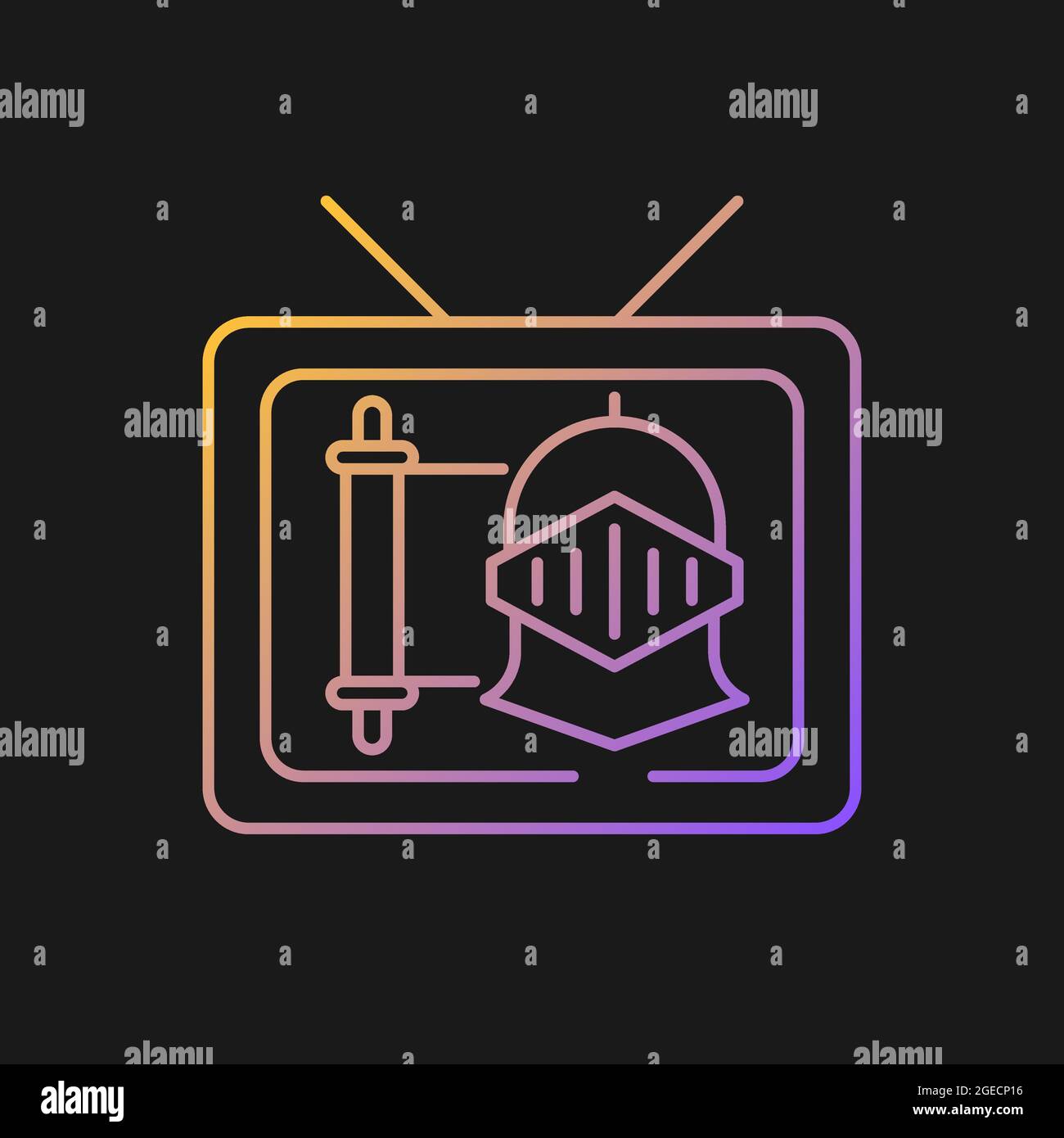 Historical show gradient vector icon for dark theme Stock Vector Image ...