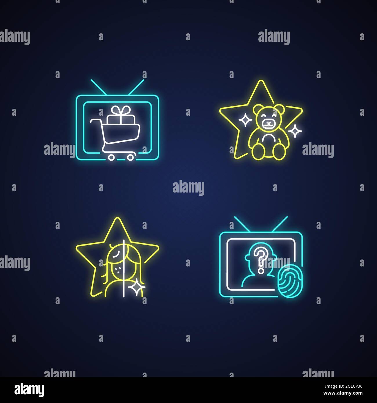 Television neon light icons set Stock Vector Image & Art - Alamy