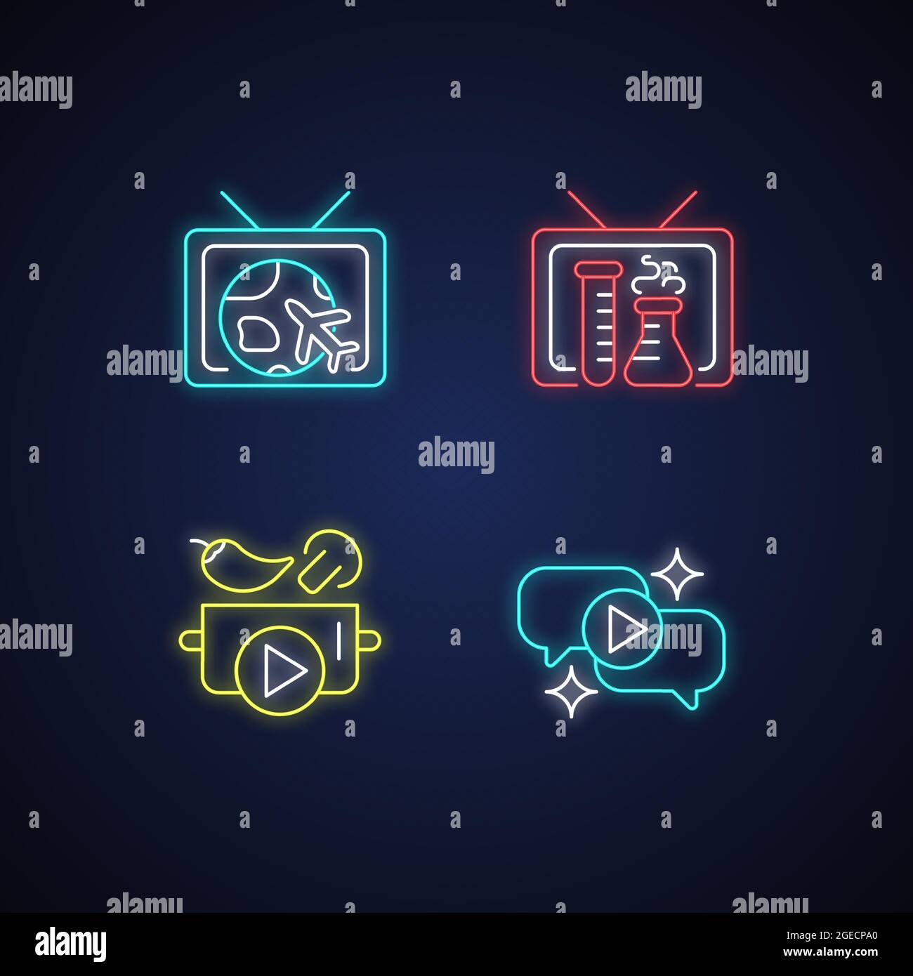 TV series neon light icons set Stock Vector Image & Art - Alamy