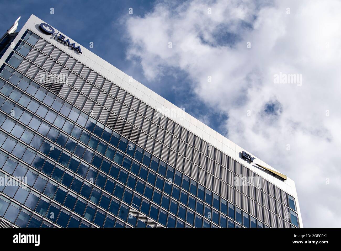 Top of the EMA Building in Canary Wharf London, England UK Stock Photo ...