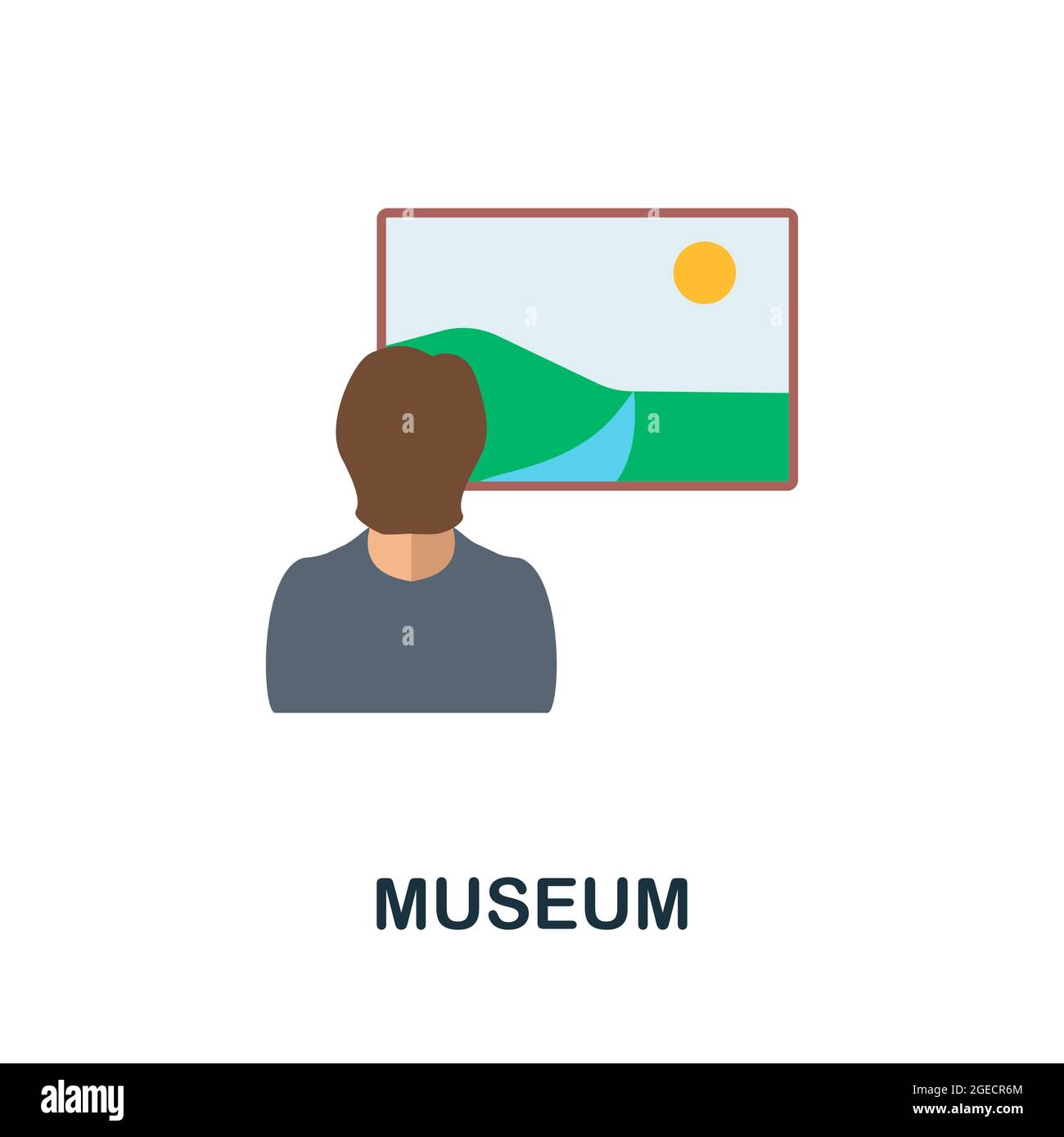 Museum flat icon. Colored sign from excursions collection. Creative ...