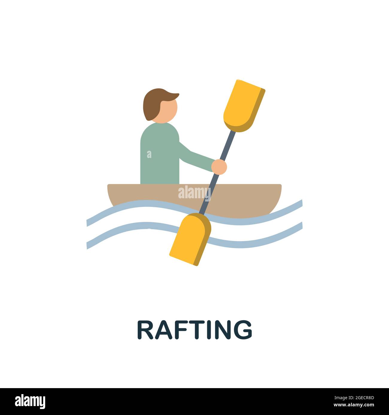Rafting flat icon. Colored sign from excursions collection. Creative ...