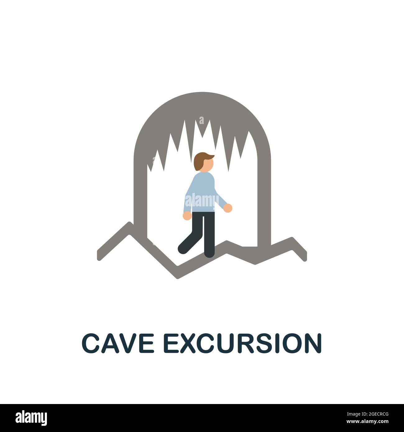 Cave Excursion flat icon. Colored sign from excursions collection ...