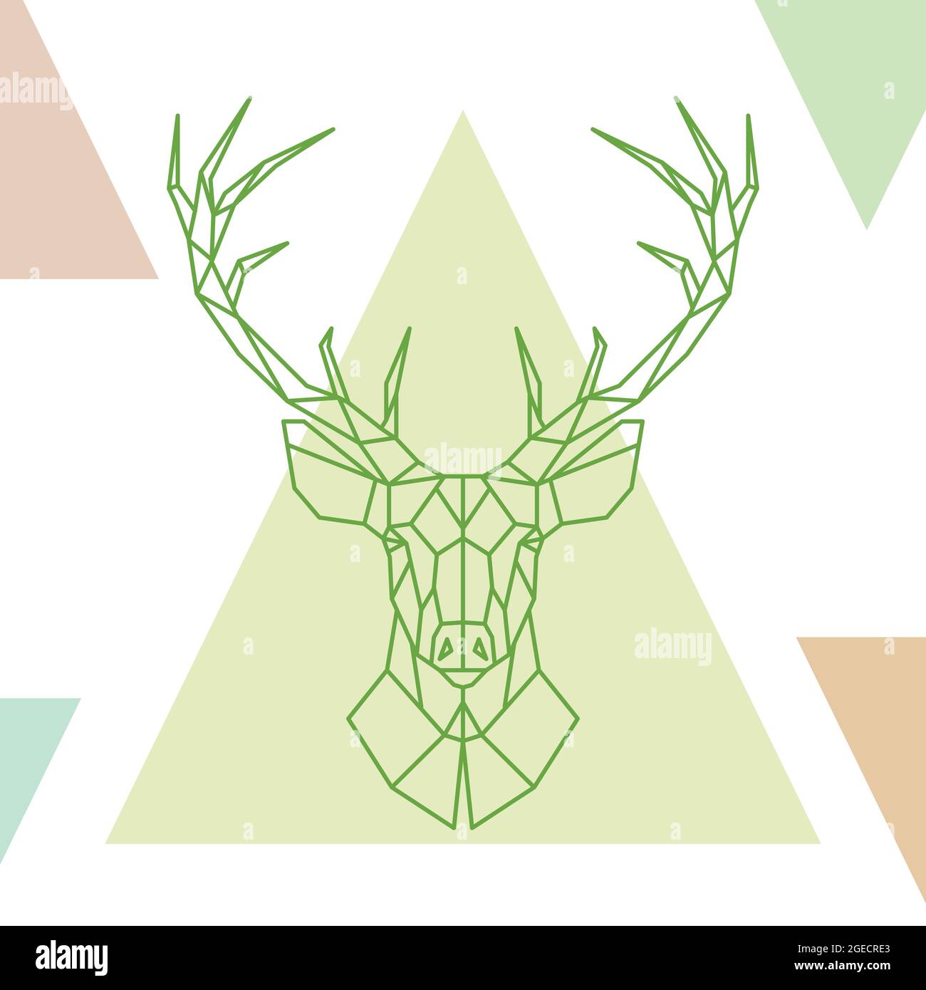 Geometric deer head on colorful triangles. Vector illustration Stock ...