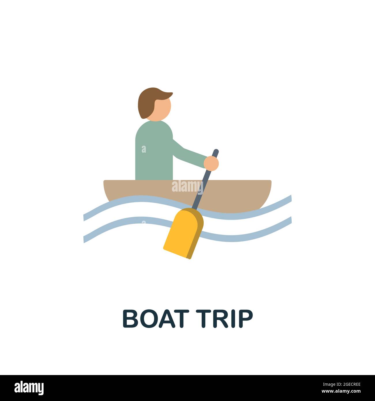 Boat Trip flat icon. Colored sign from excursions collection. Creative ...