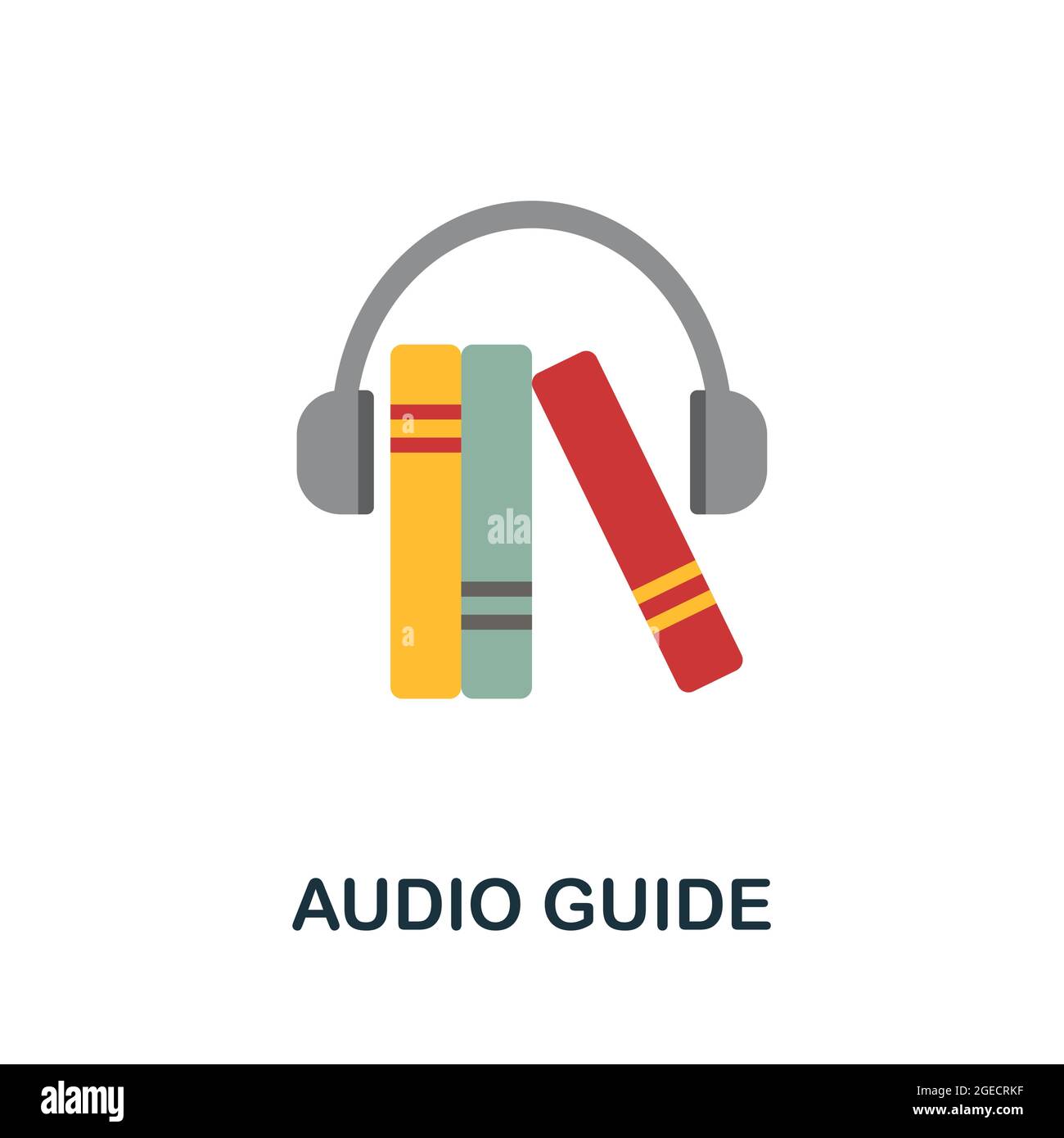 Audio Guide flat icon. Colored sign from excursions collection ...
