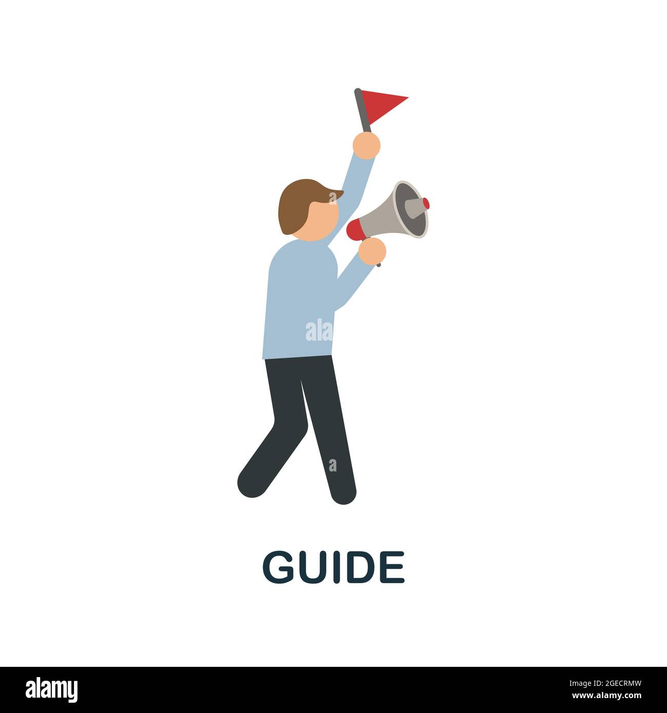 Guide flat icon. Colored sign from excursions collection. Creative ...