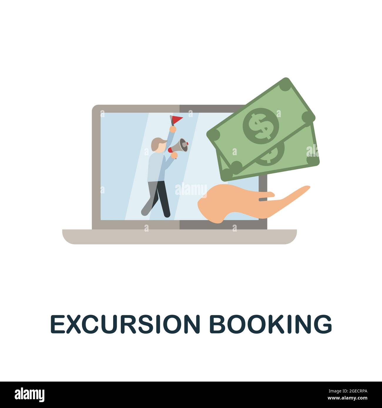 Excursion Booking flat icon. Colored sign from excursions collection ...
