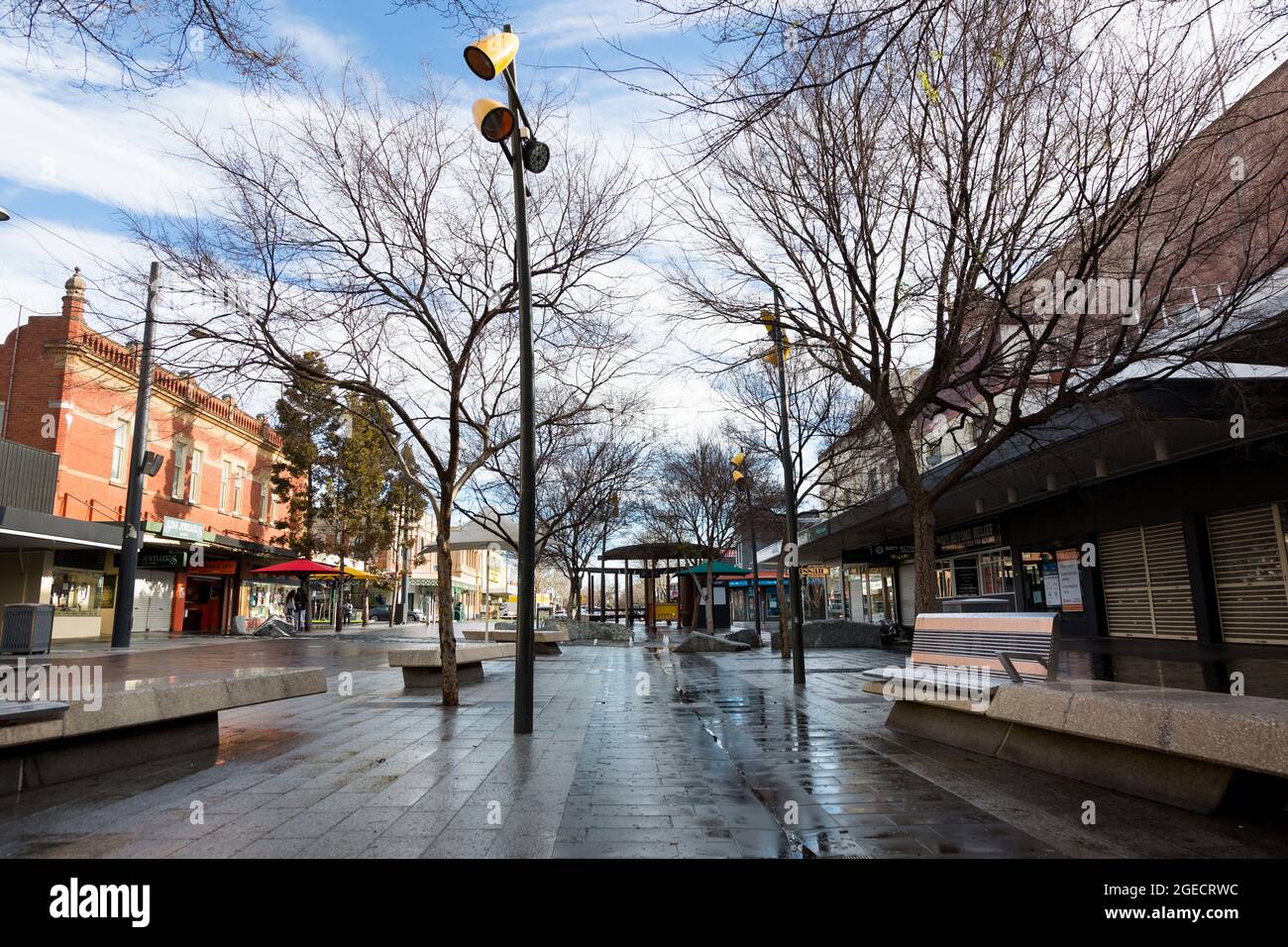 Bendigo, Australia, 21 August, 2020. A view of Hargreaves Mall where ...