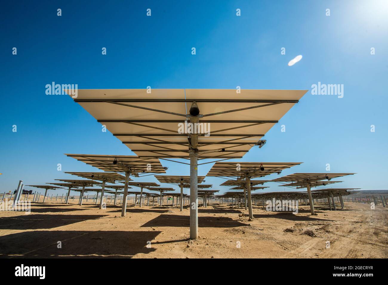 Solar reflectors part of a solar power plant, These reflectors ...