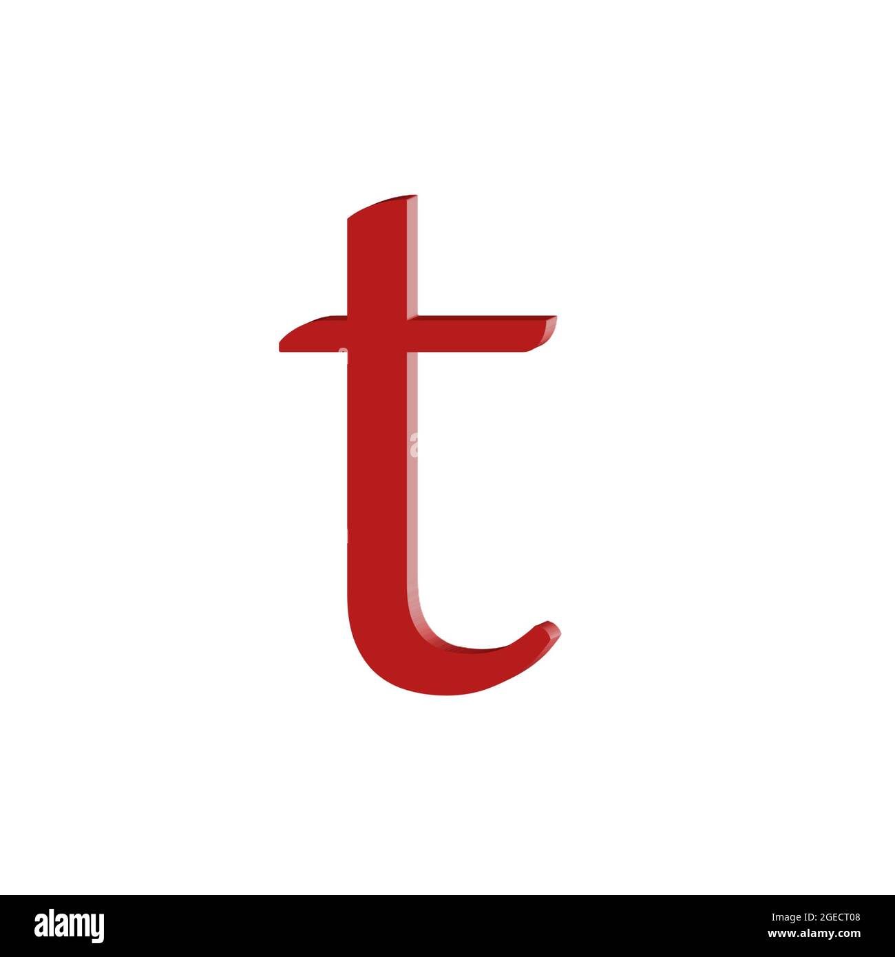 Small letter t colorful 3D abstract beautiful white background Stock ...