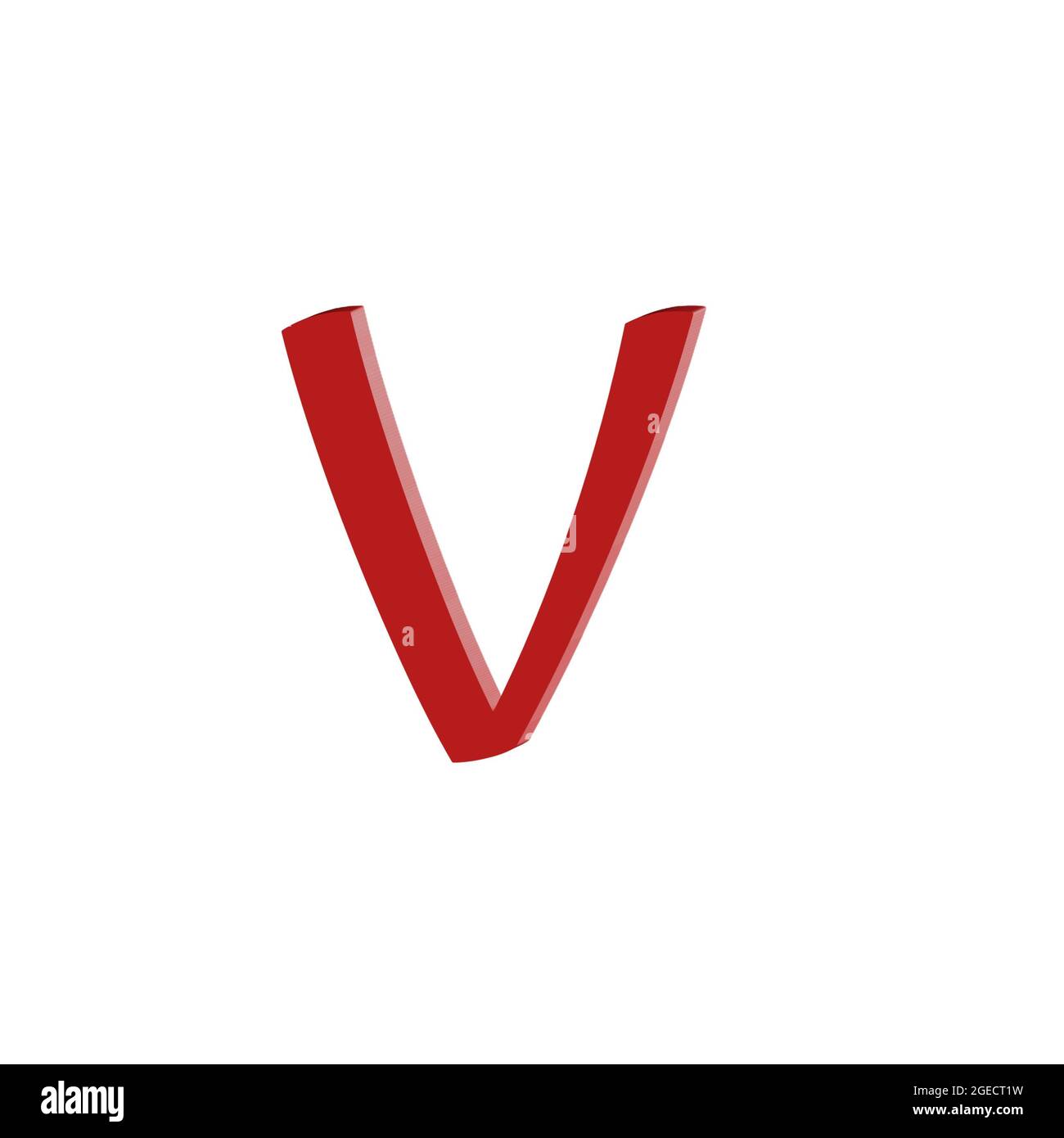 Small letter v colorful 3D abstract beautiful white background Stock ...