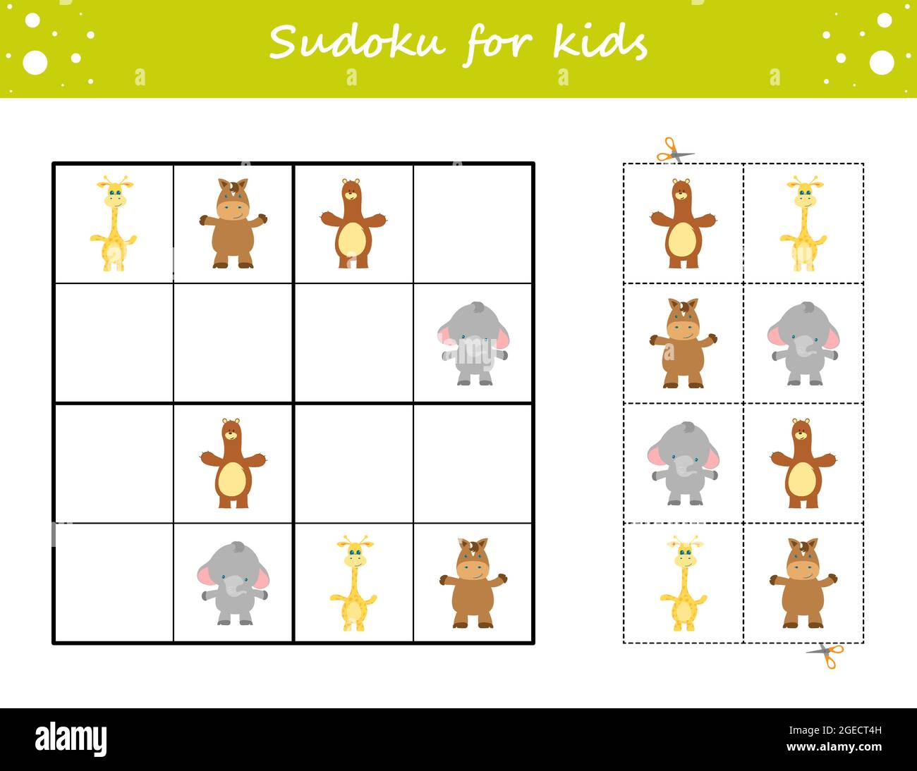 Sudoku for kids. Education developing worksheet. Activity page with ...