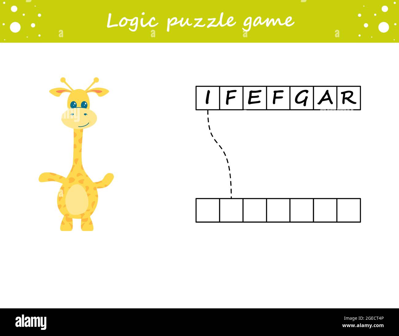 Logic puzzle game. Learning words for kids. Find the hidden name ...