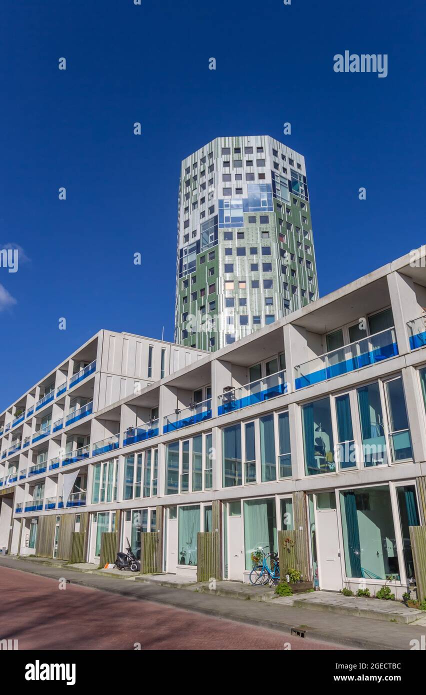 Modern architecture of the Oostzaan neighborhood of Groningen ...