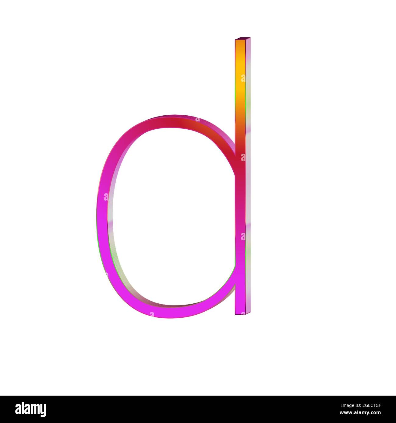 Small letter d colorful 3D alphabets abstract beautiful white ...
