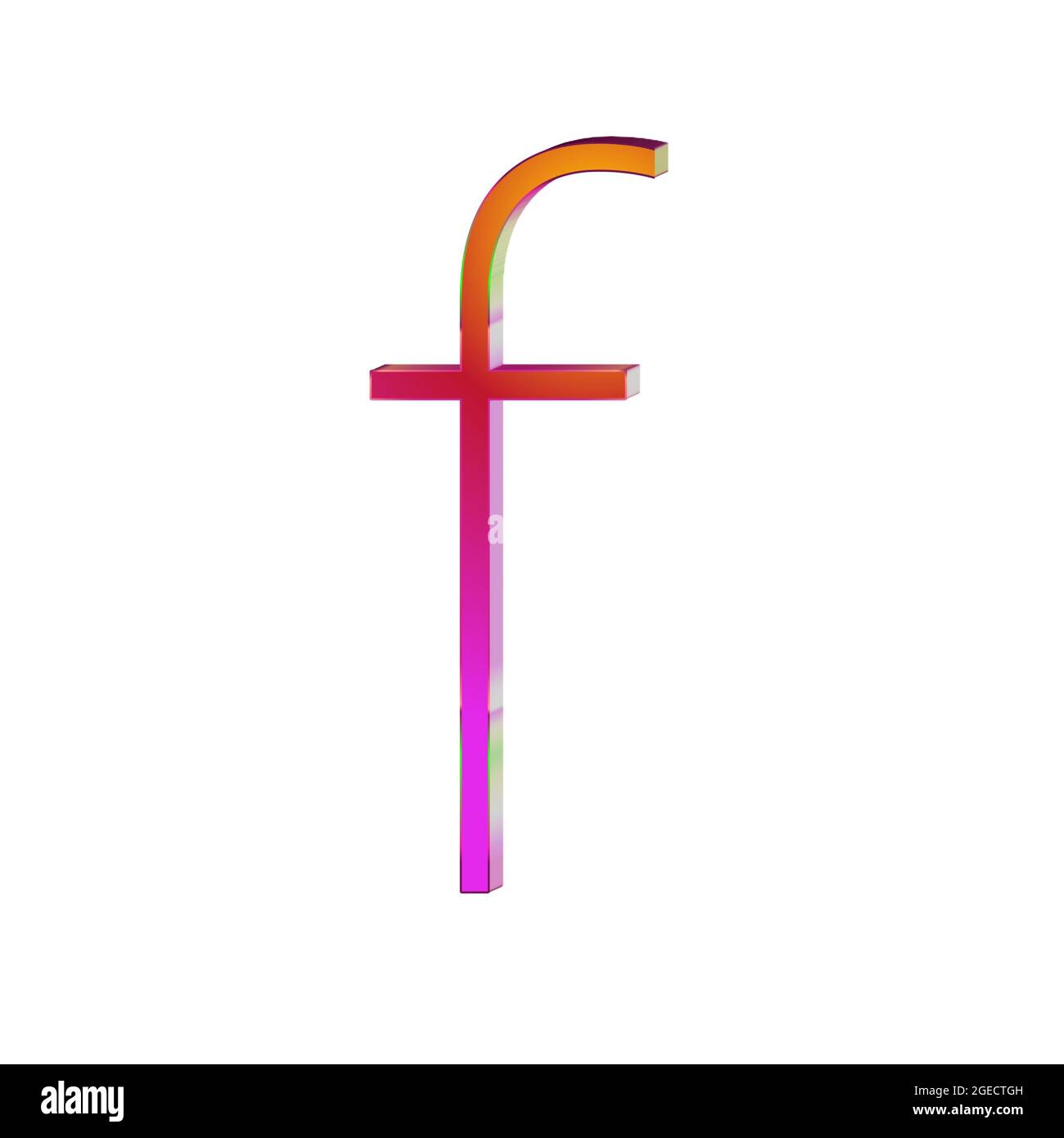 Small letter f colorful 3D alphabets abstract beautiful white ...