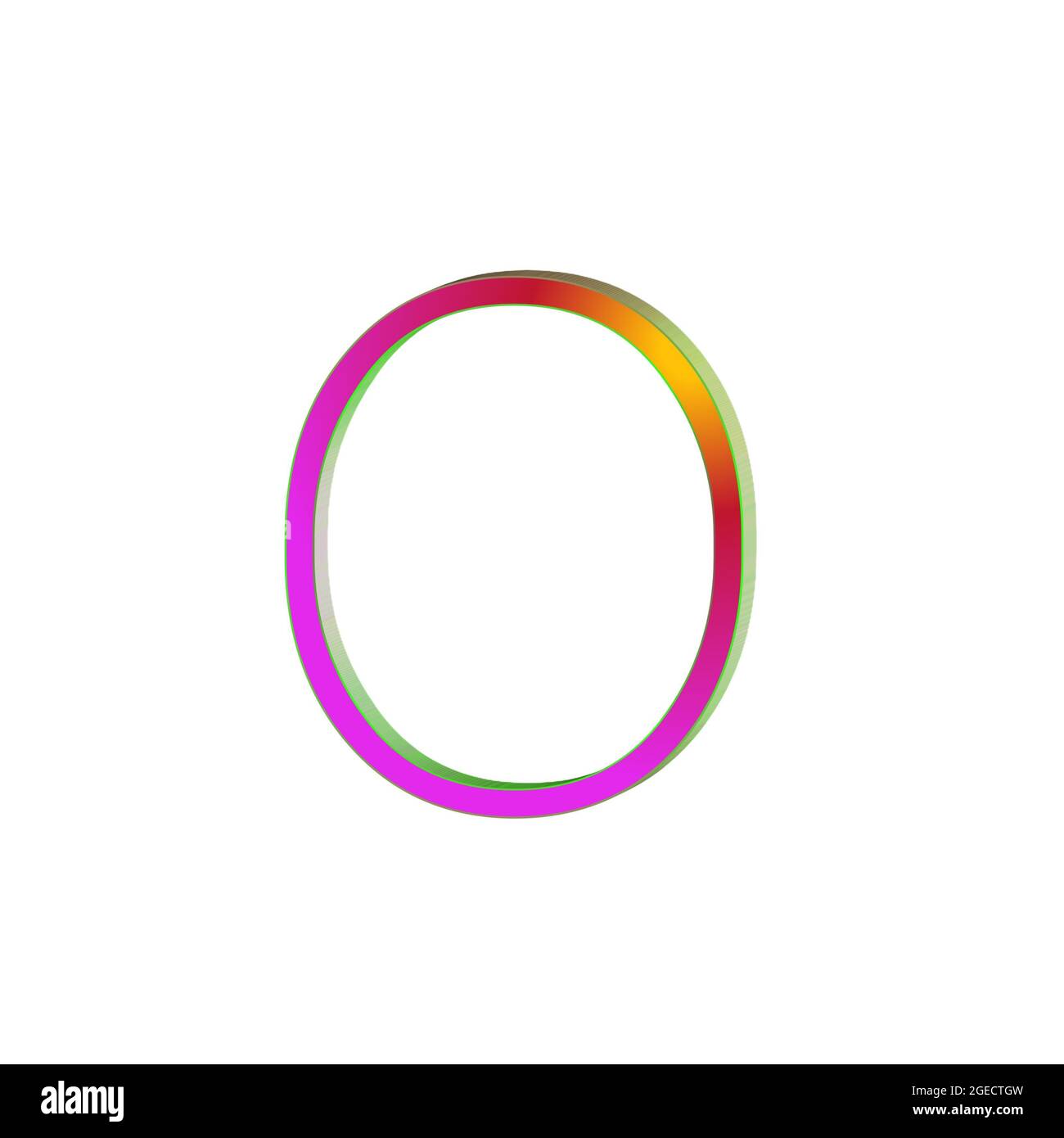 Small letter o colorful 3D alphabets abstract beautiful white ...