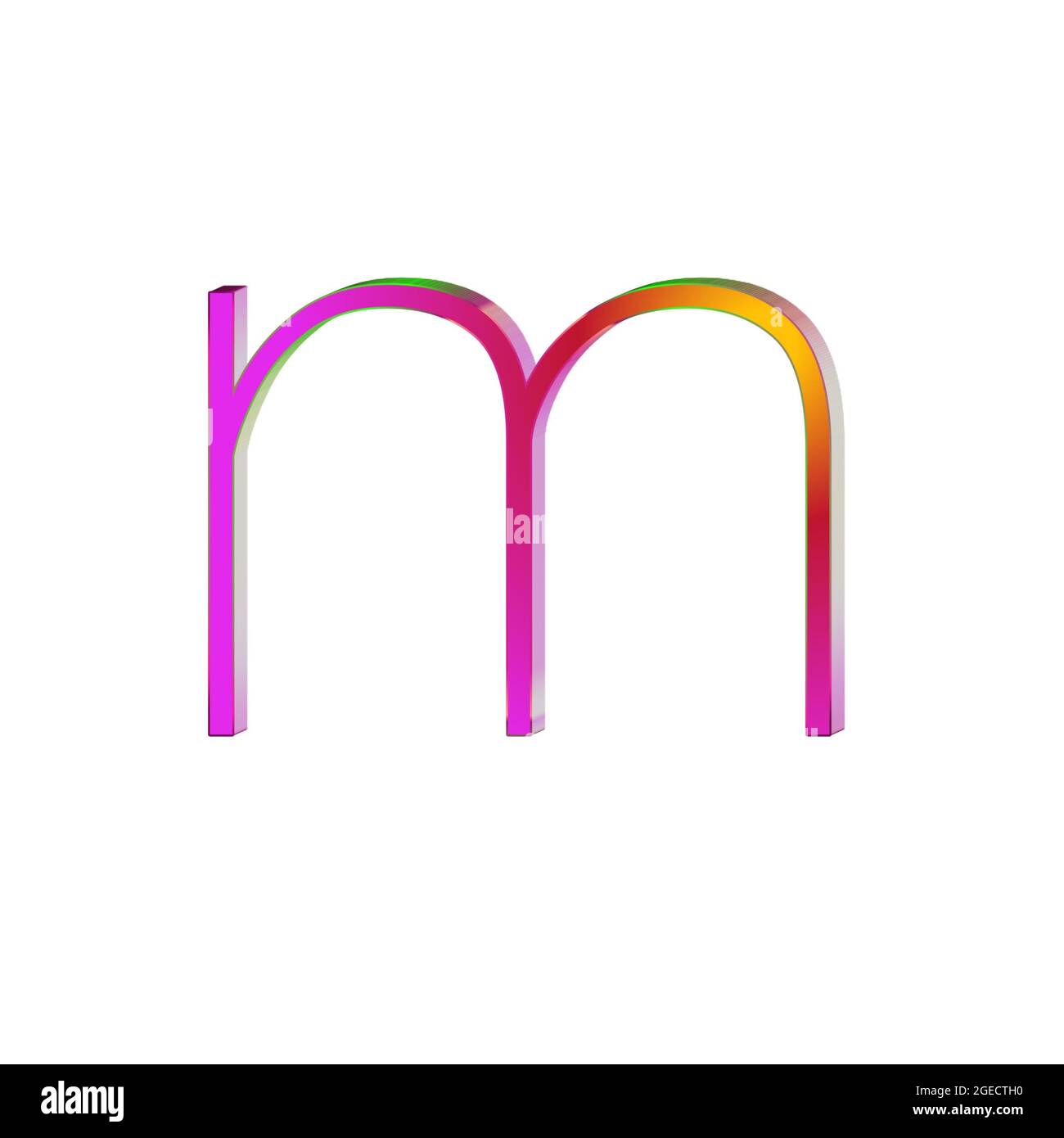 Small letter m colorful 3D alphabets abstract beautiful white ...