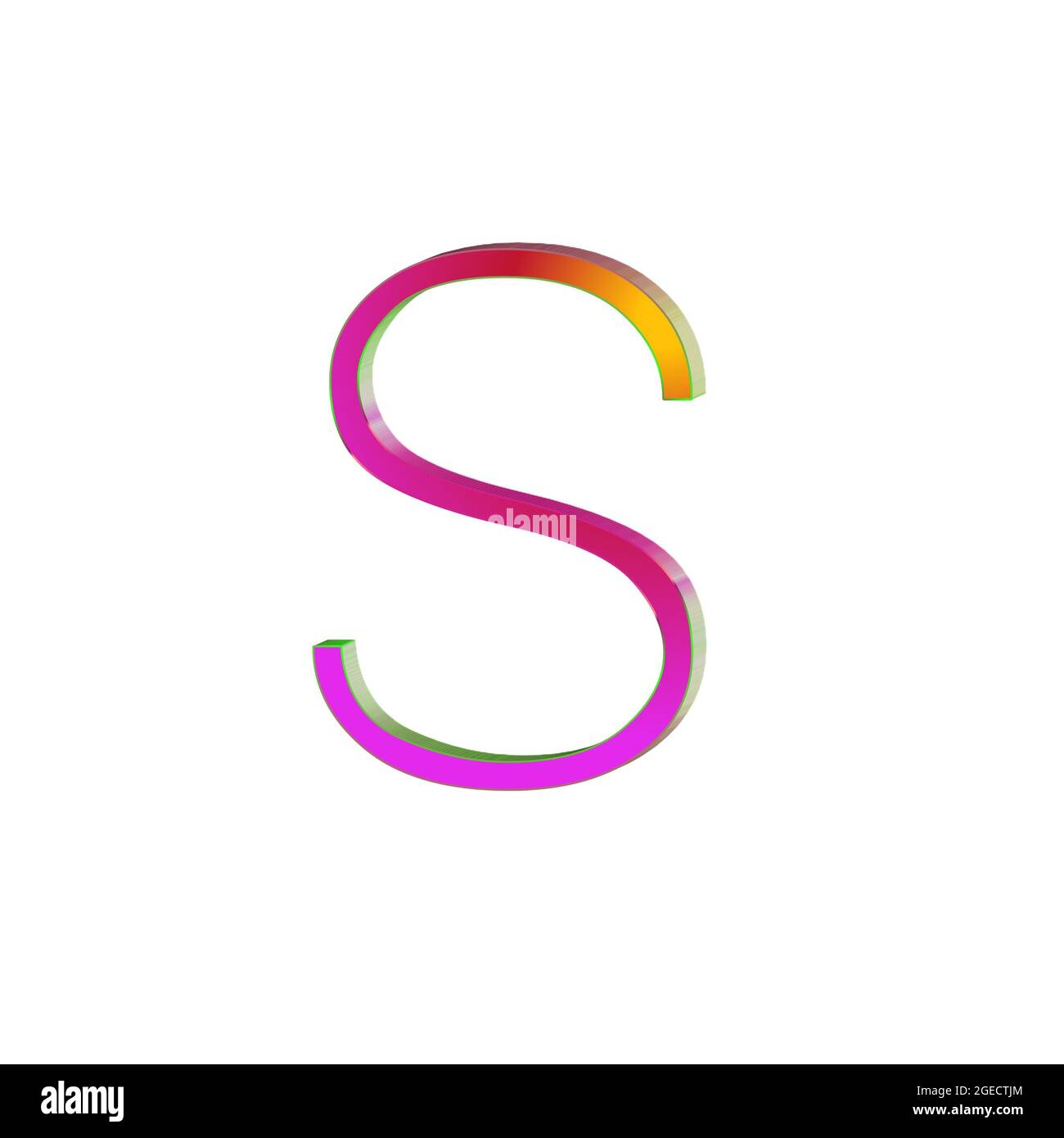 Small letter s colorful 3D alphabets abstract beautiful white ...