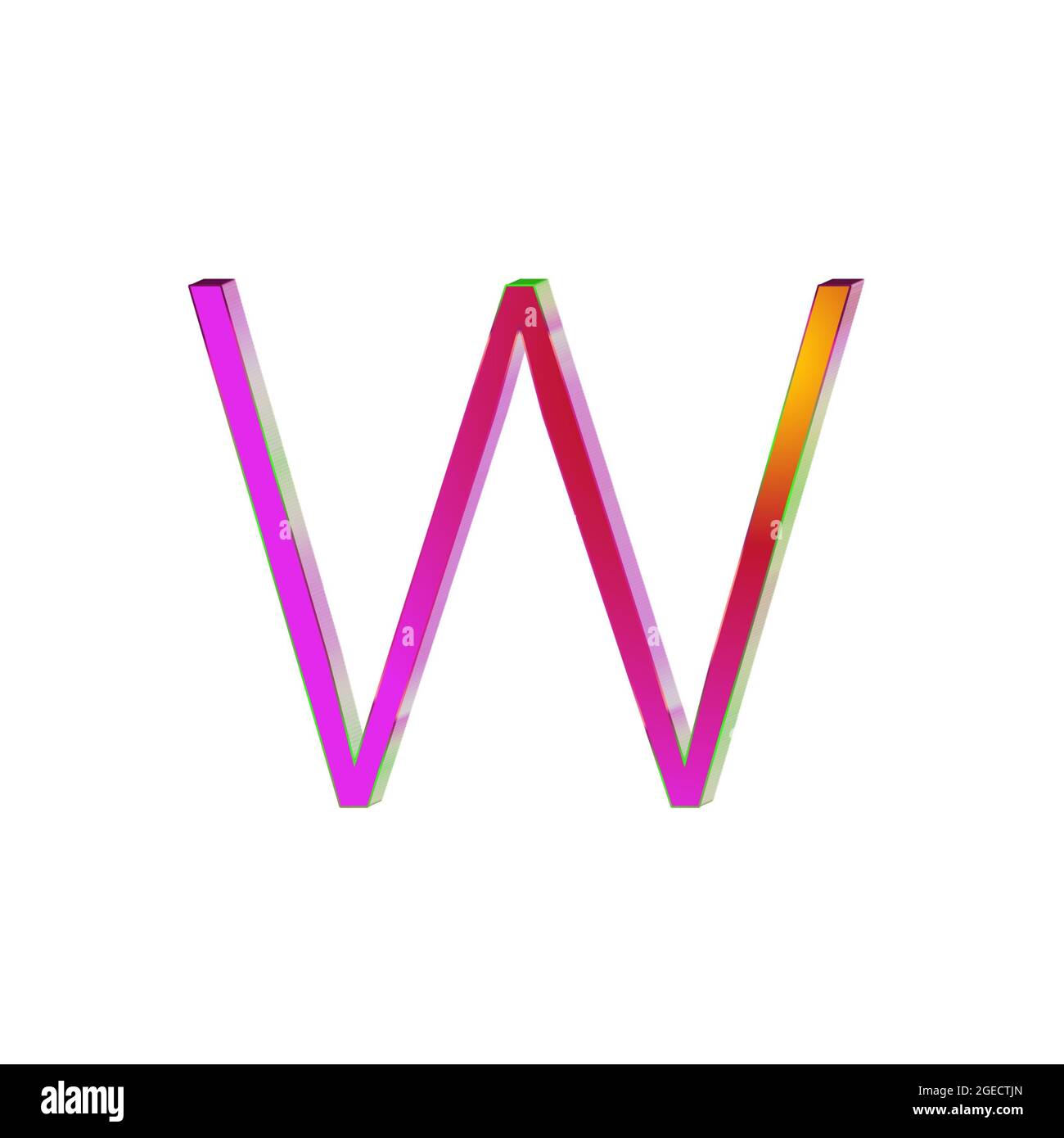 Small letter w colorful 3D alphabets abstract beautiful white ...