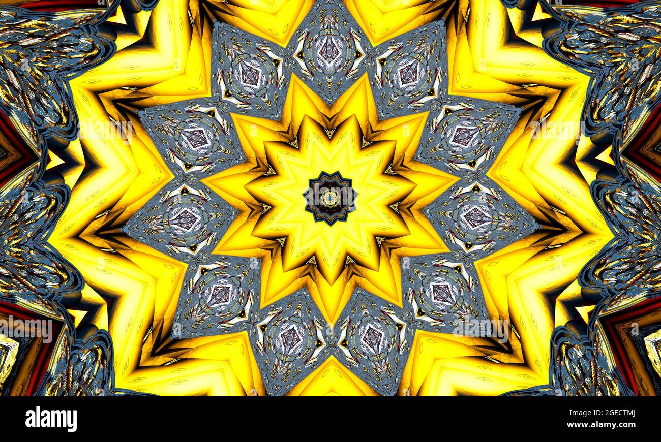 Sulphur yellow kaleidoscope. Seamless background from natural sulphur ...