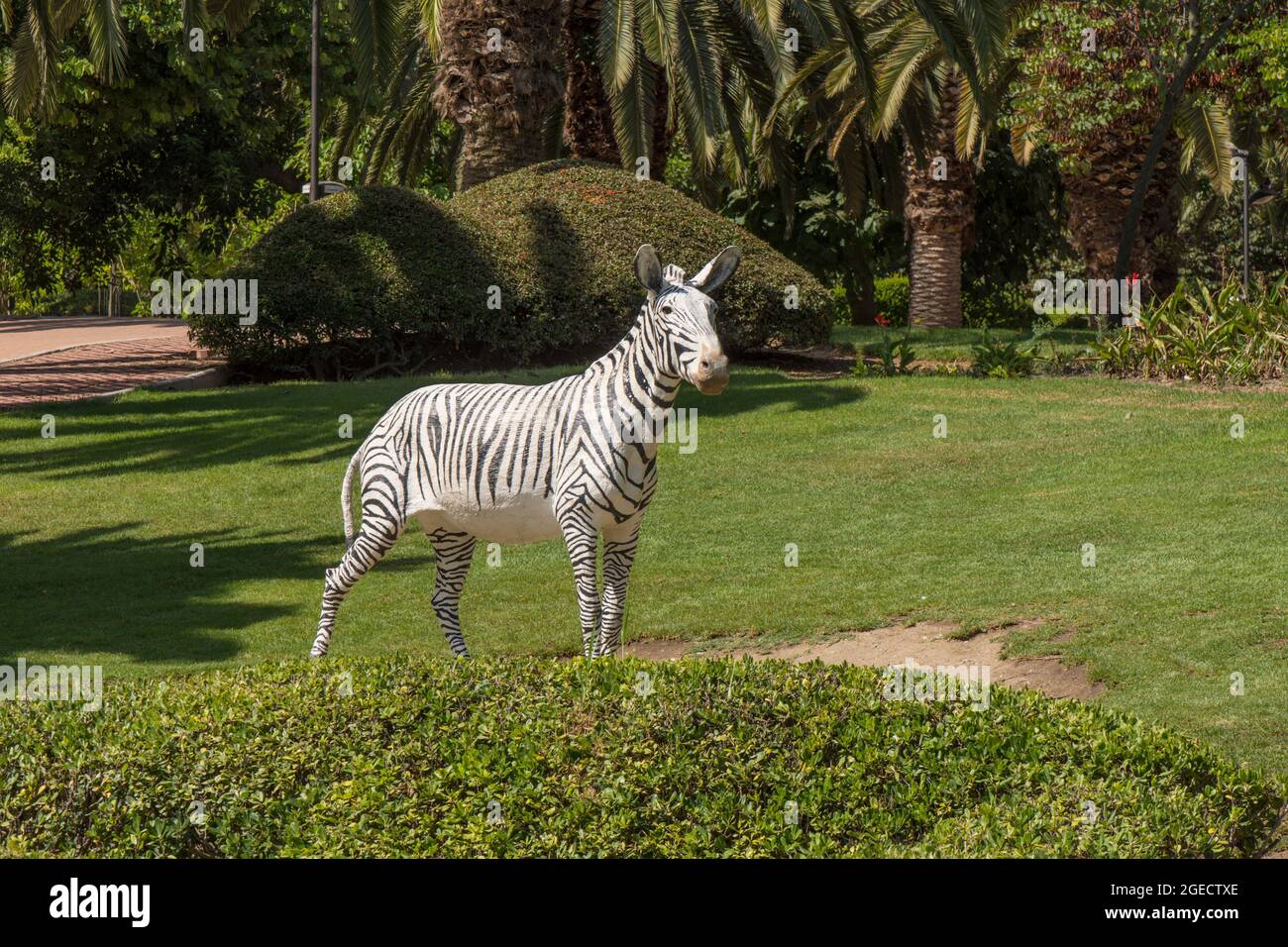 Statue of Zebra, Parque de la Paloma, Benalmádena, Andalucia, Spain ...