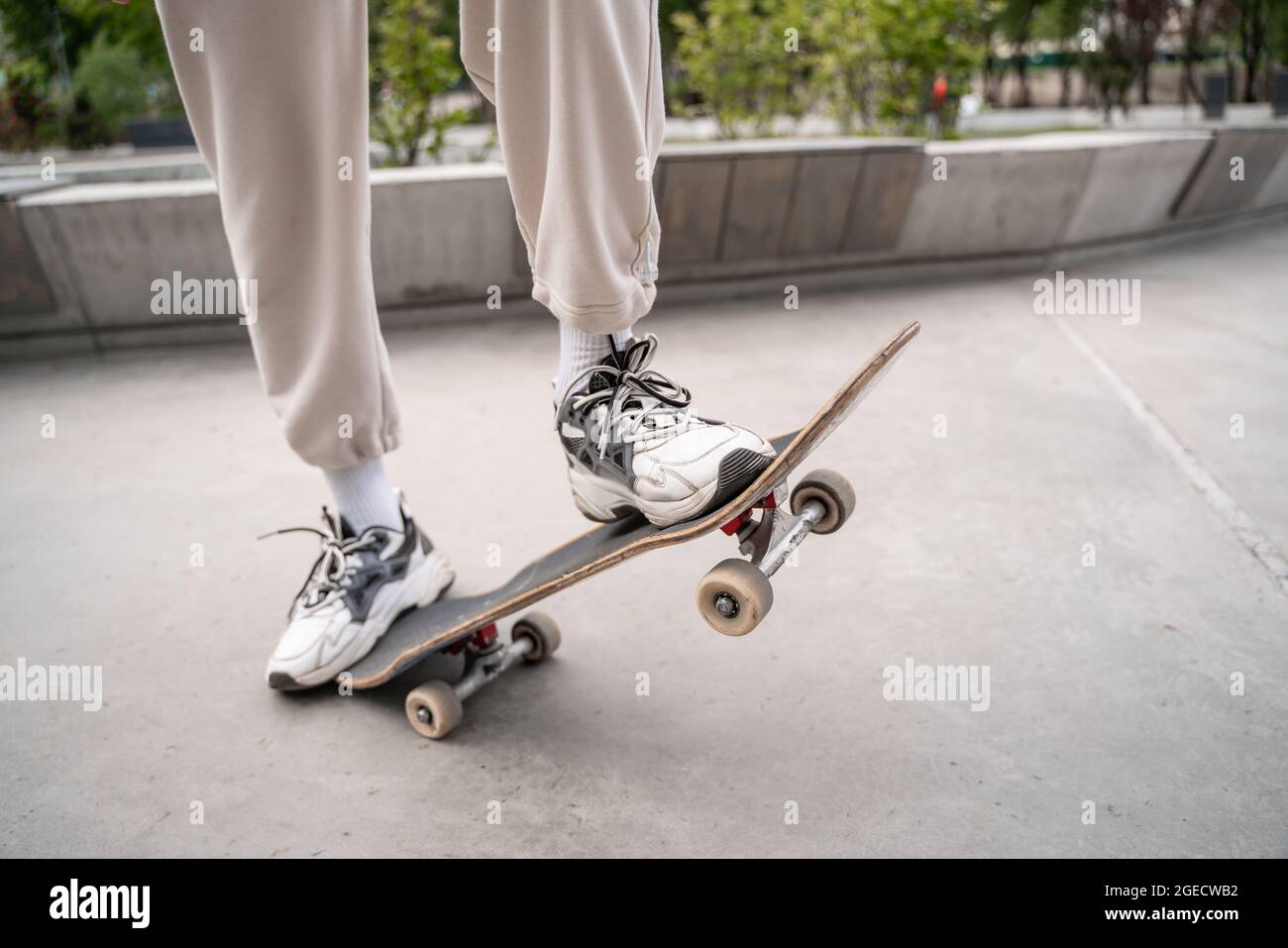 partial view of man in sneakers skating outdoors Stock Photo - Alamy