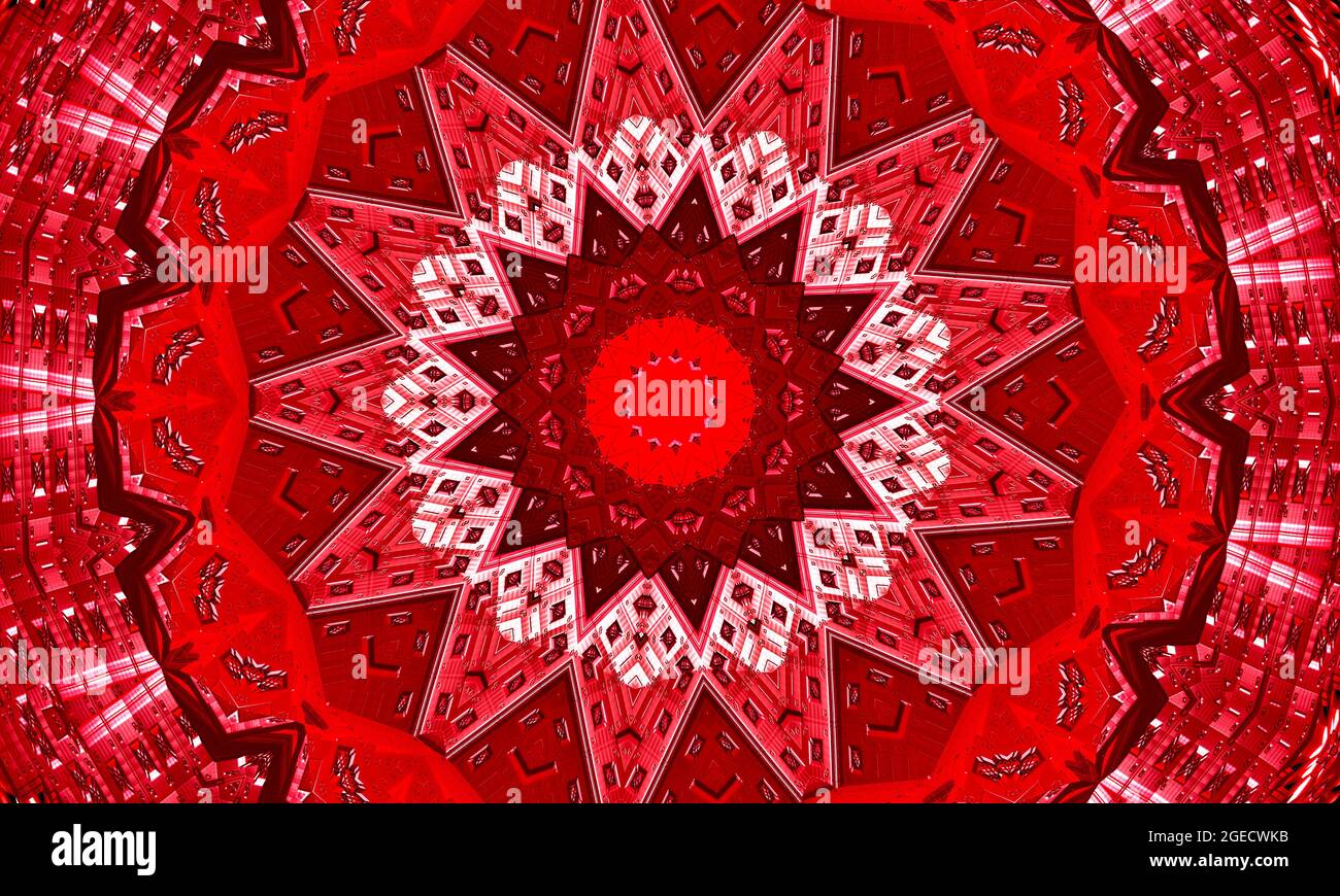 Horror red star kaleidoscope pattern wallpaper design Stock Photo - Alamy