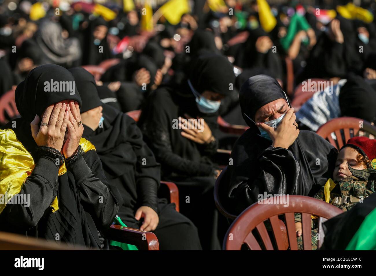 Beirut, Lebanon. 19th Aug, 2021. Supporters of the Shia Islamist ...
