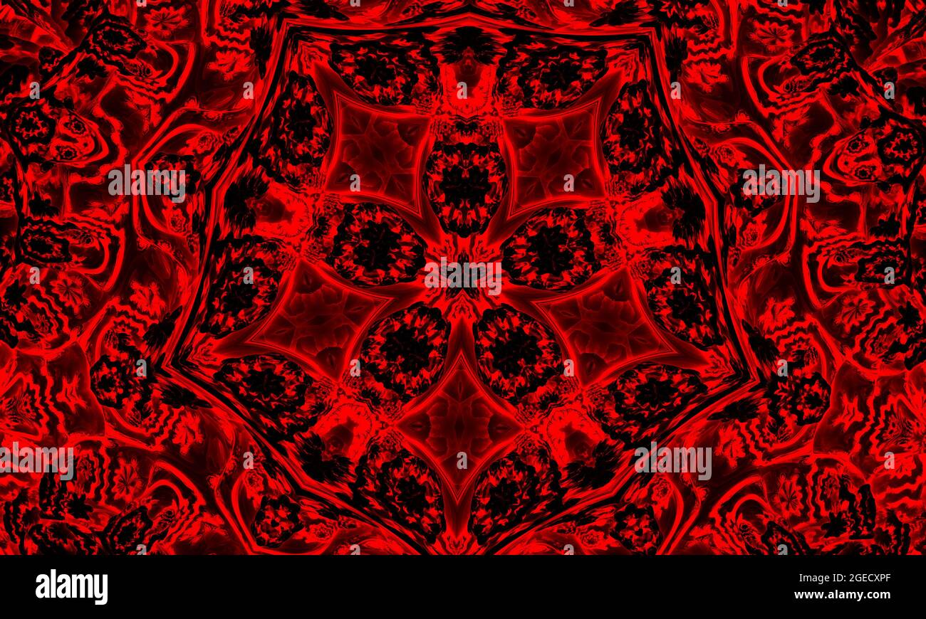 Digital visualization of a vampire sign. Bloddy kaleidoscope Stock ...