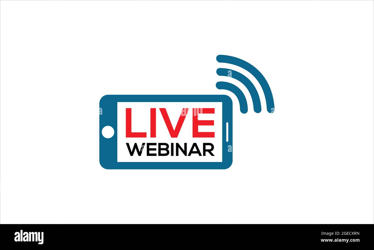 Live Webinar phone screen Wi-Fi signal icon logo symbol vector ...