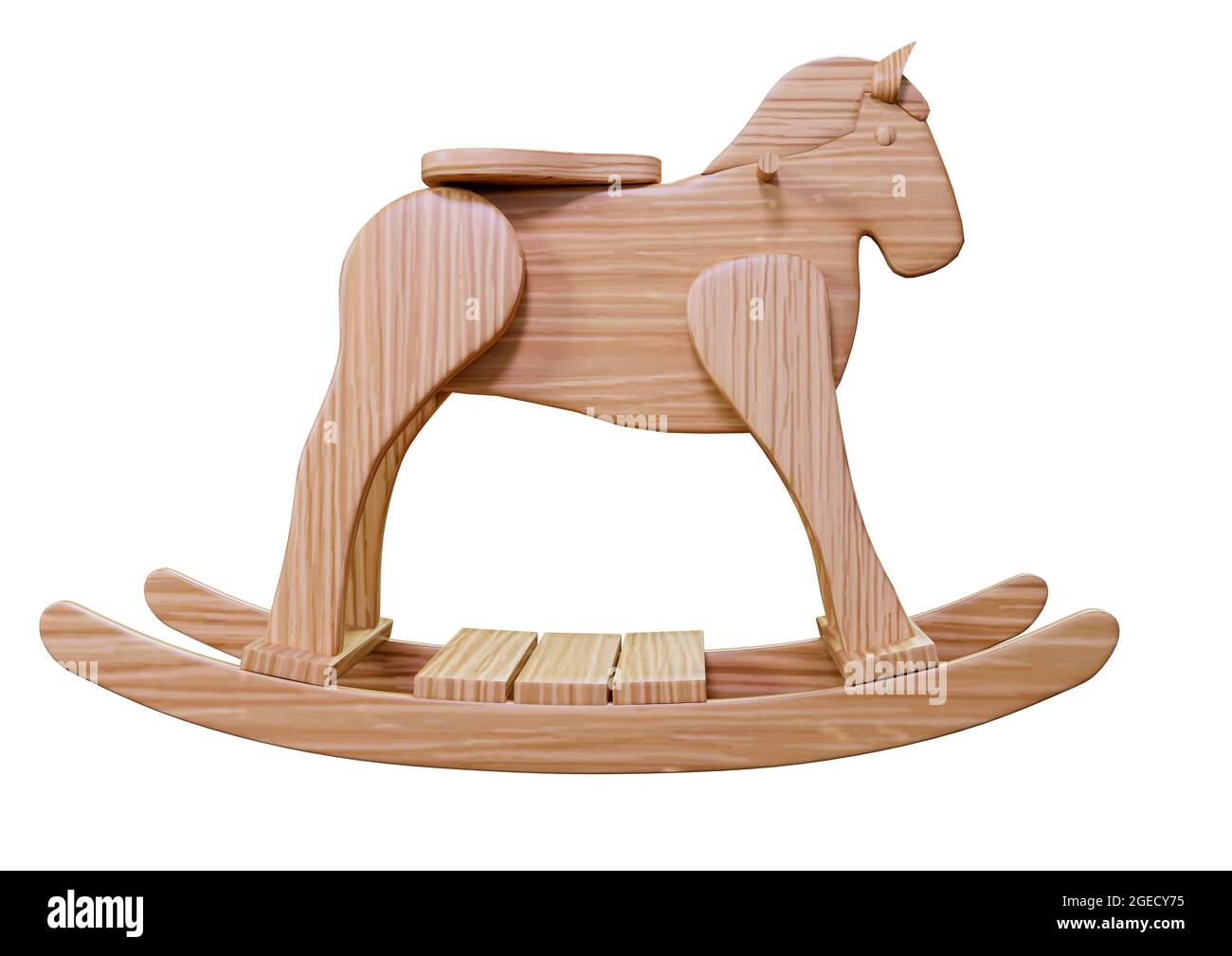 3D rendering of a rocking horse isolated on white background Stock ...