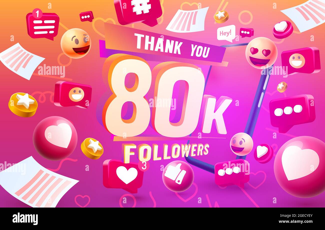 80k followers Stock Vector Images - Alamy