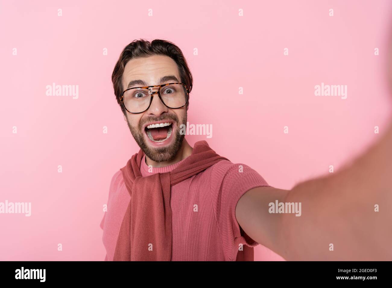 Excited businessman looking computer hi-res stock photography and ...