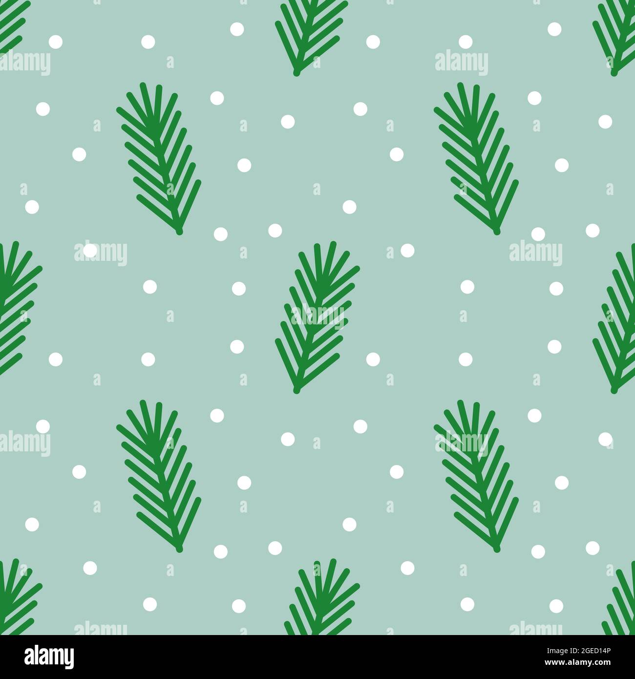 Christmas tree branches on winter background seamless pattern. Vector ...