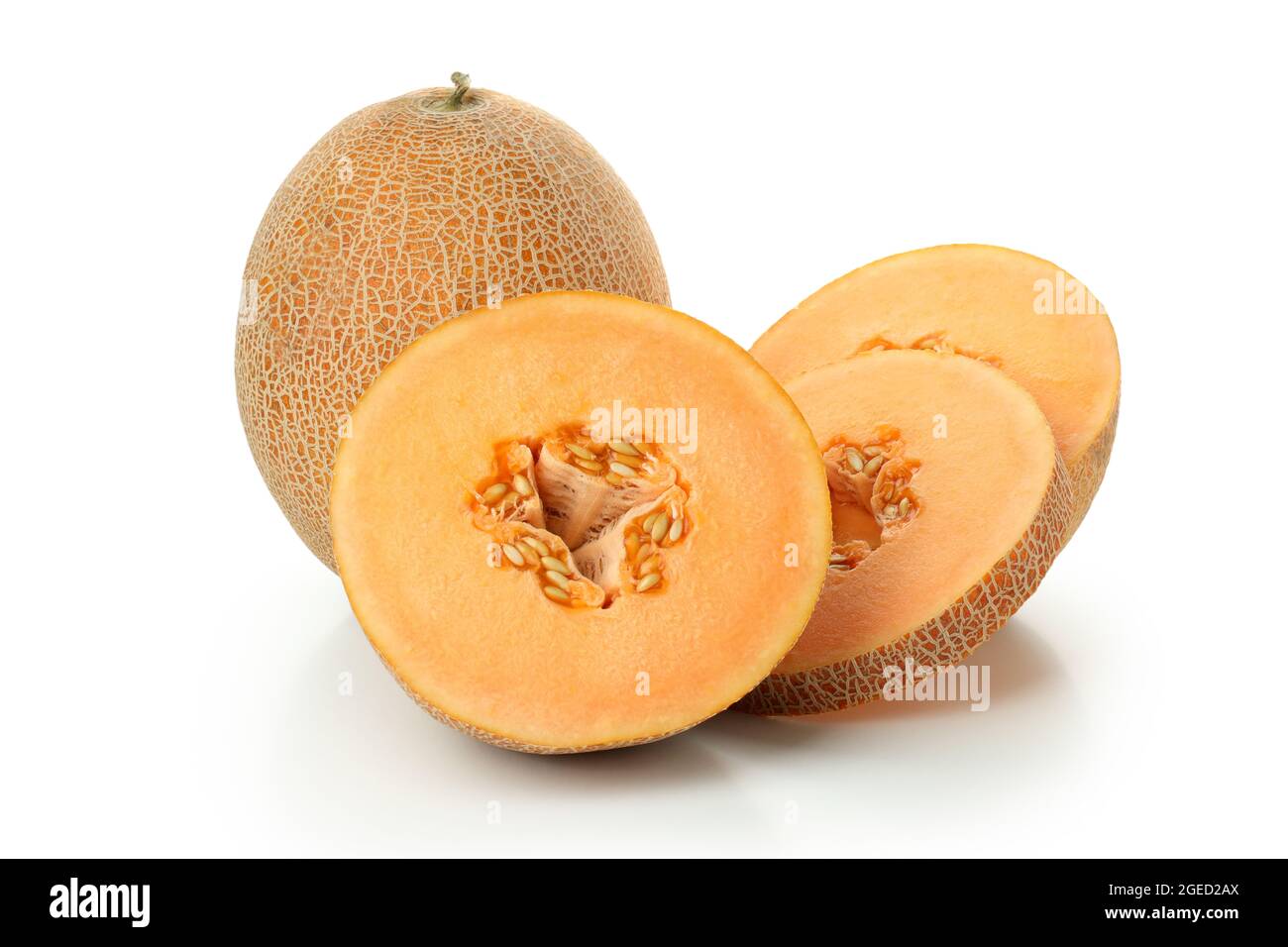 Fresh ripe melon isolated on white background Stock Photo - Alamy