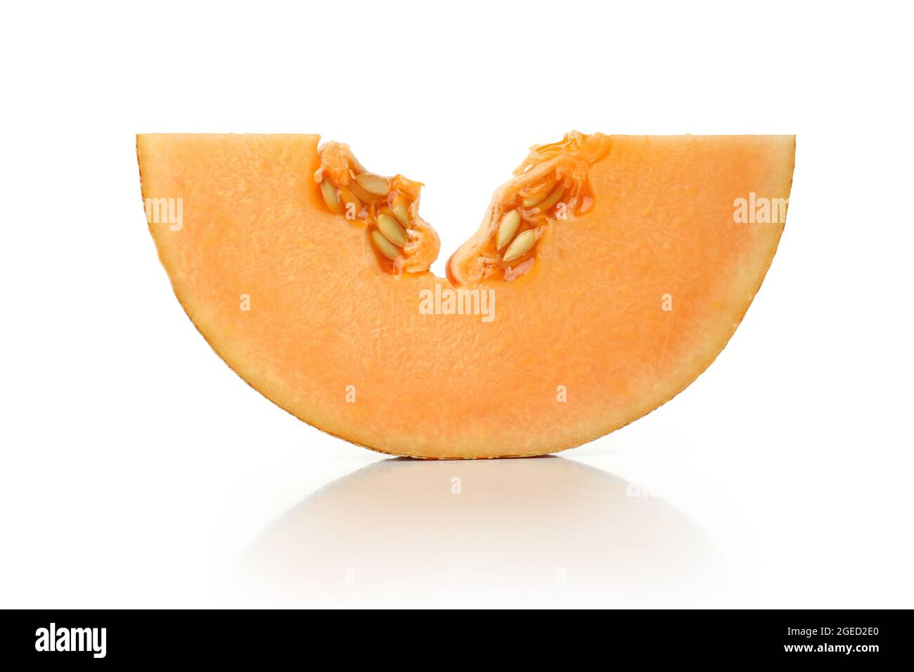 Ripe melon slice isolated on white background Stock Photo - Alamy