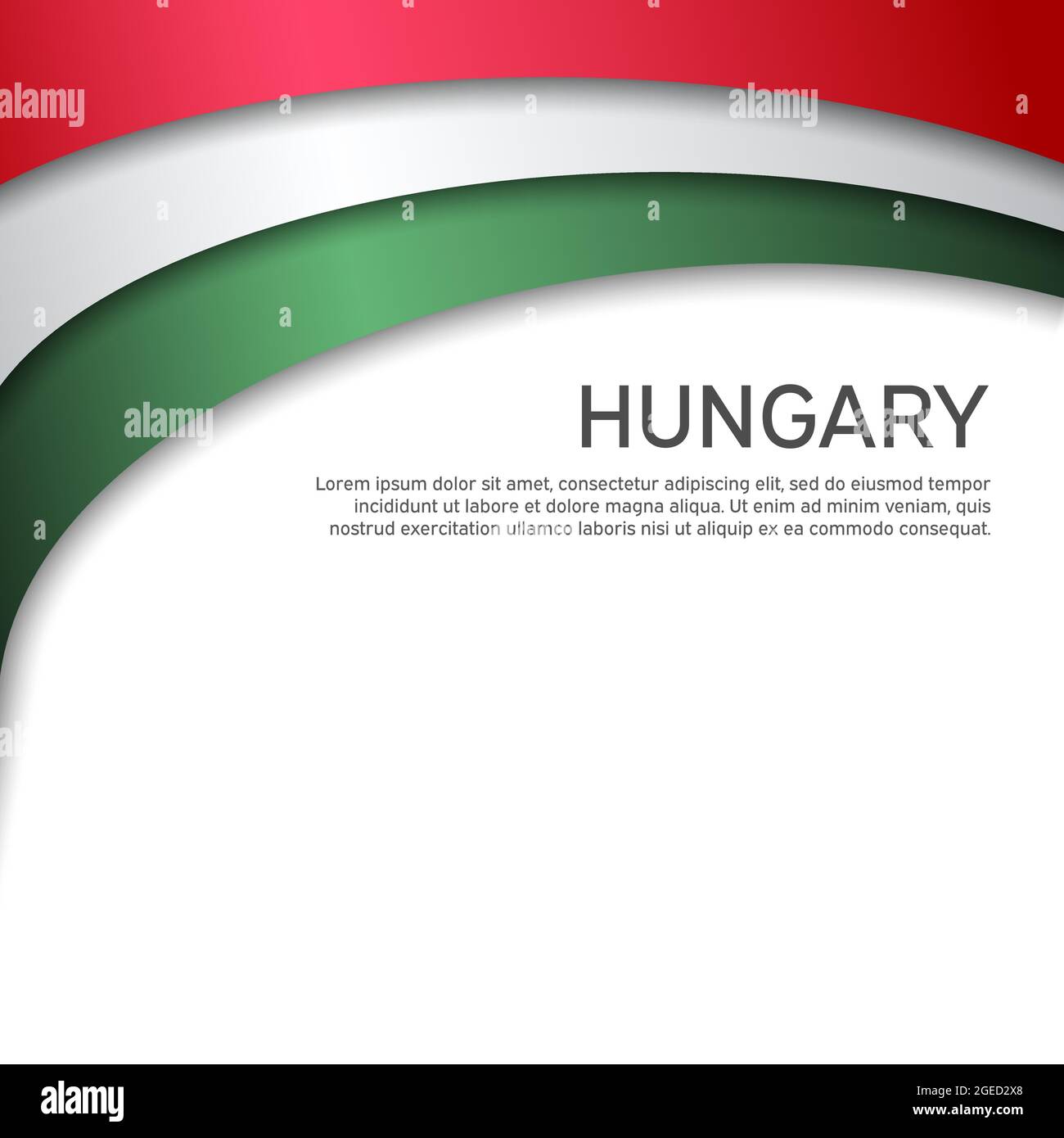 Abstract waving hungary flag. Paper cut style. Creative background for ...