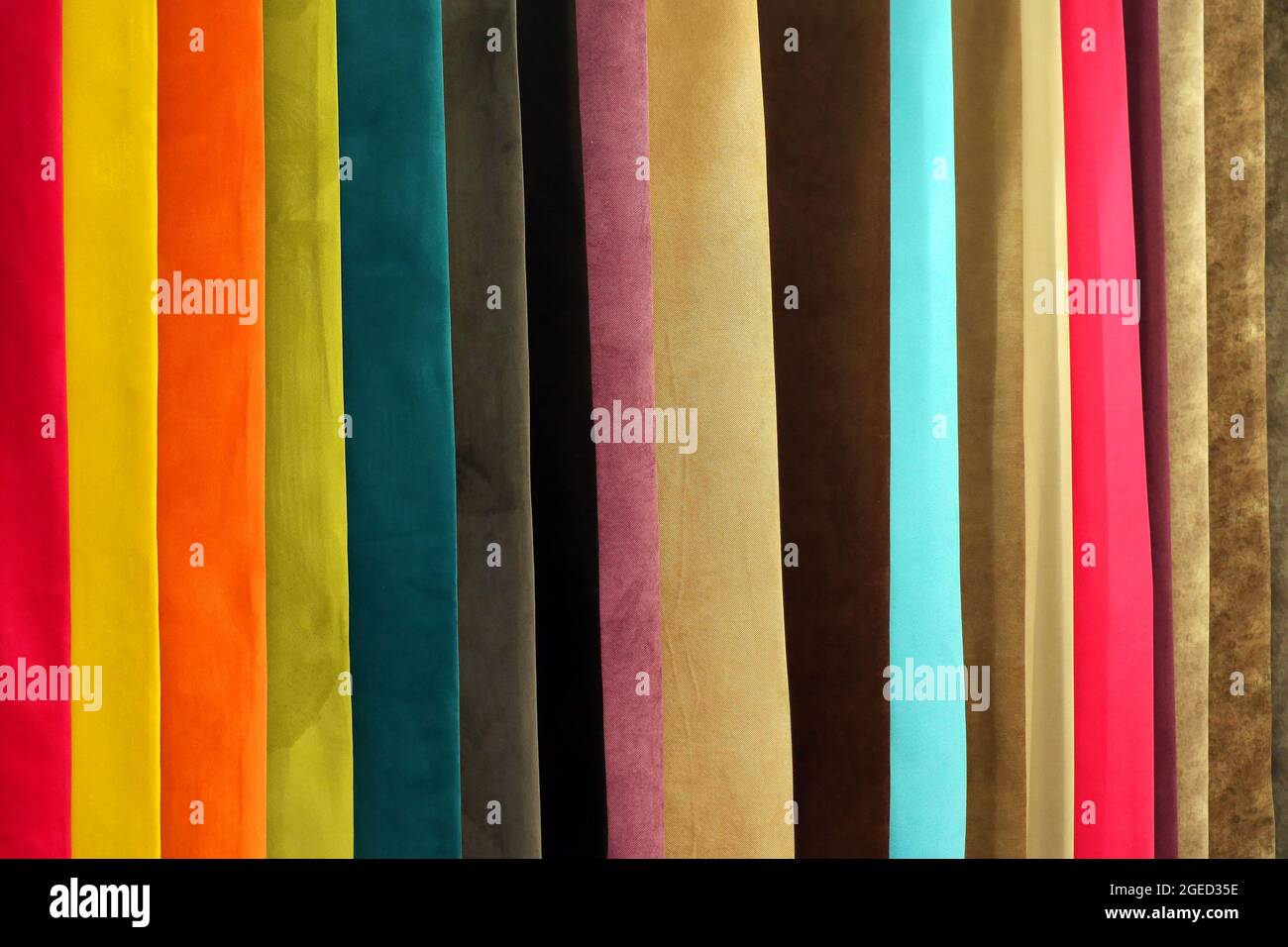 Samples of colorful materials samples in fashion garment industry Stock ...