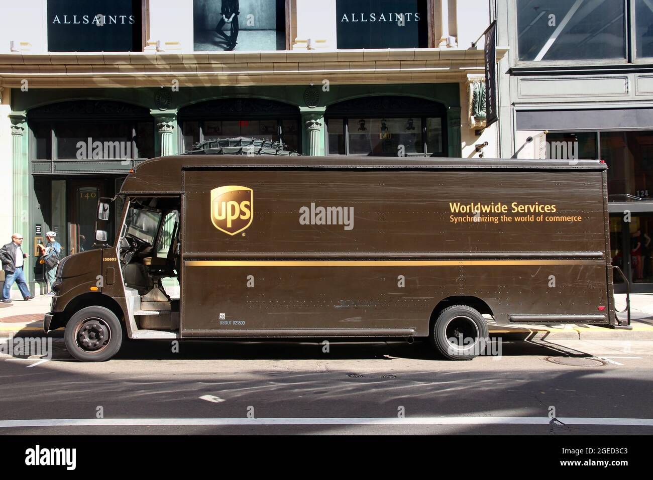 SAN FRANCISCO, USA - APRIL 8, 2014: UPS delivery truck in San Francisco ...