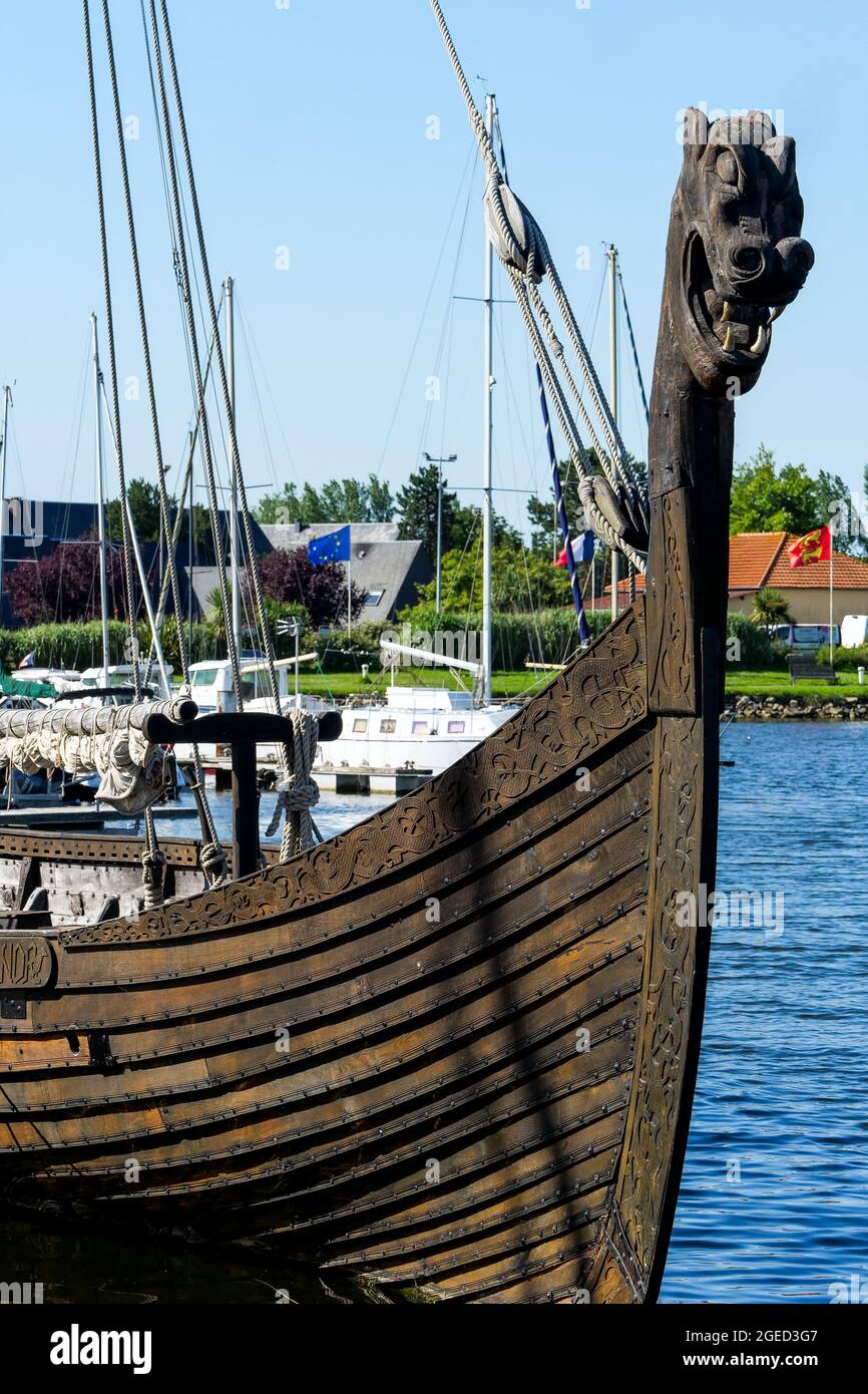 Viking ship, Carentan, Manche department, Cotentin, Normandy region ...