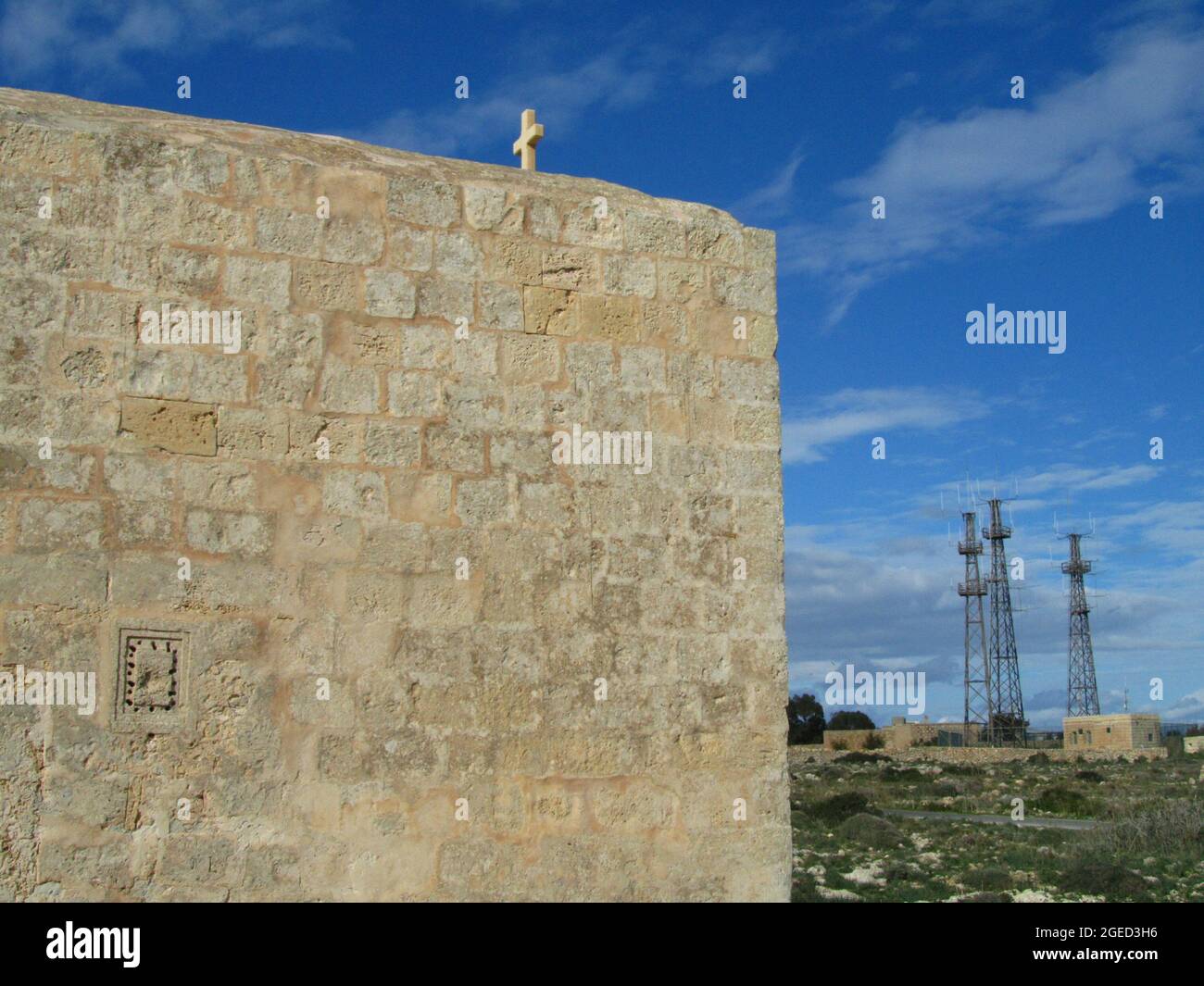 DINGLI, MALTA - Nov 27, 2013: The sidewall of Saint Mary Magdalene ...