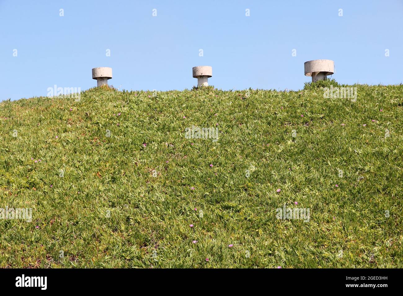 Underground warehouse air vents. HVAC and ventillation infrastructure ...