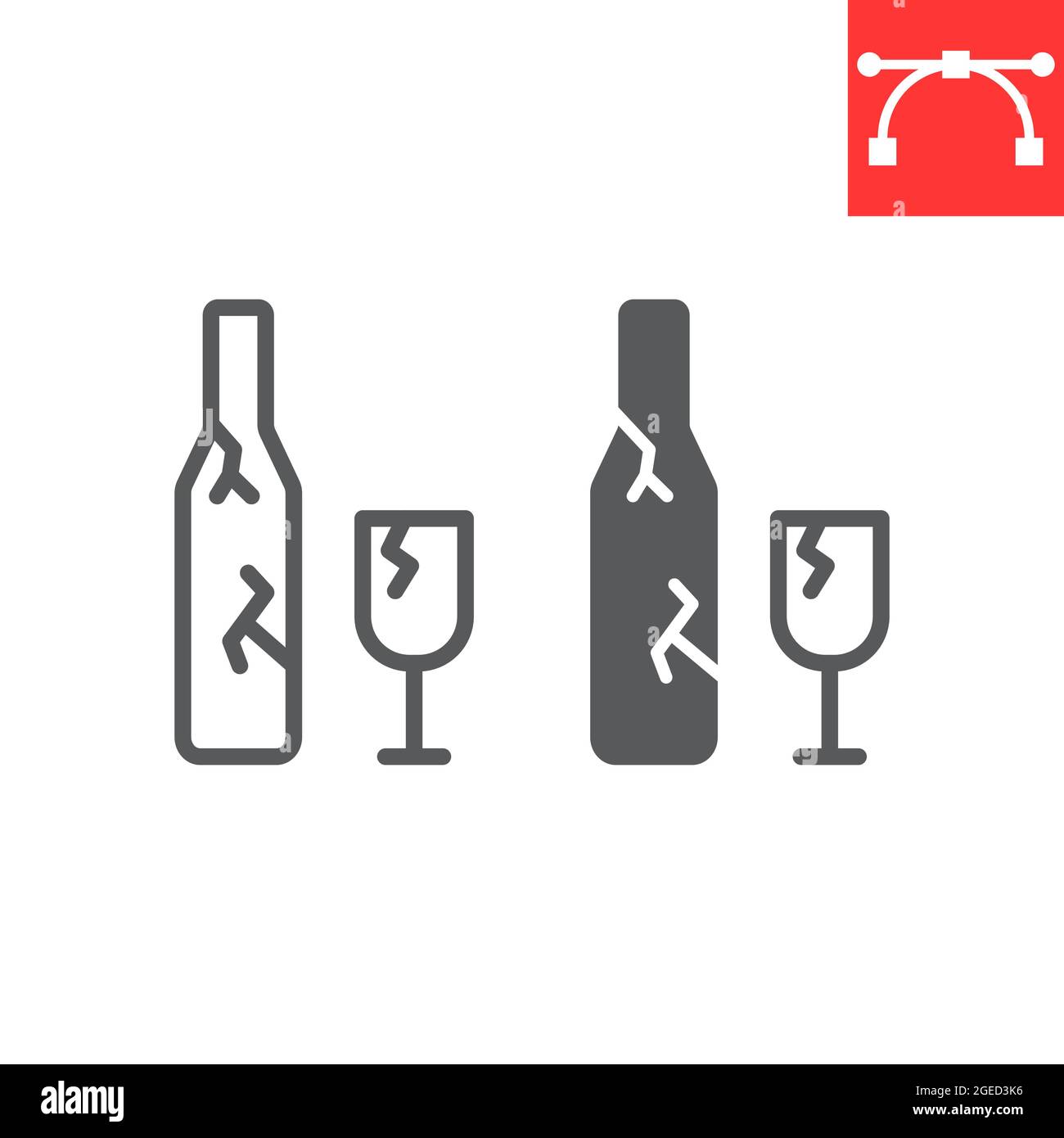 Broken glass pictogram Stock Vector Images - Alamy