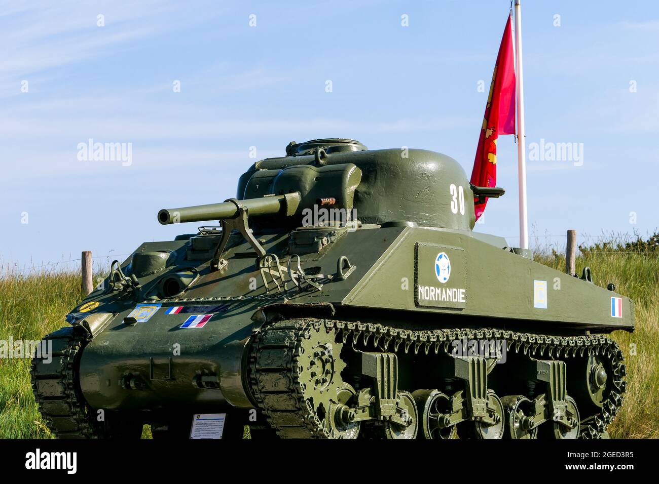 Sherman tank "Normandie", 2nd French Armored Division Landings Monument ...