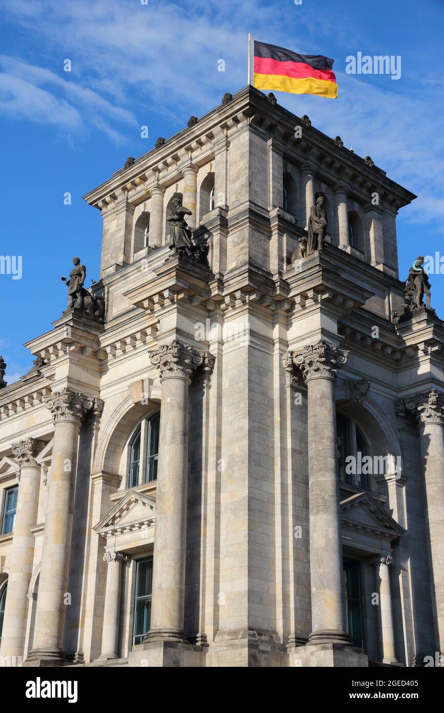 Reichstag building, German parliament house. Berlin city, Germany Stock ...