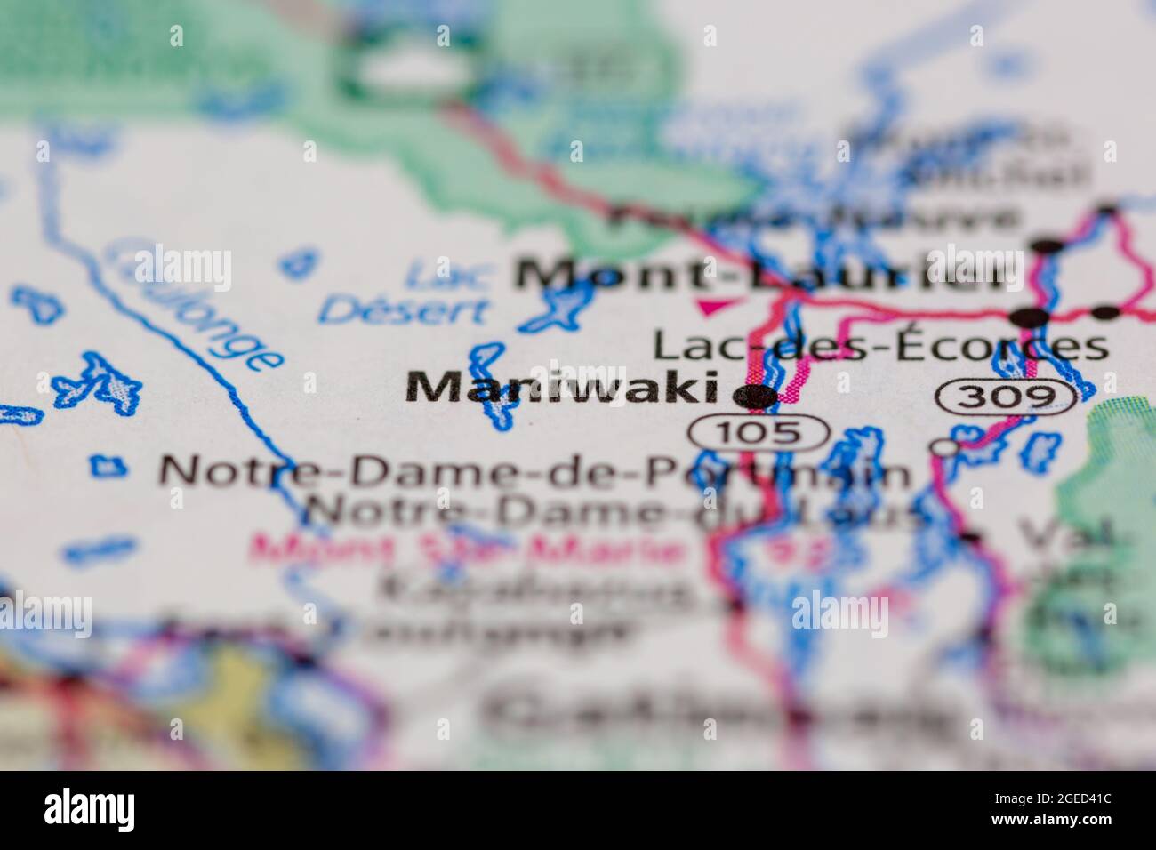 Maniwaki map hi-res stock photography and images - Alamy
