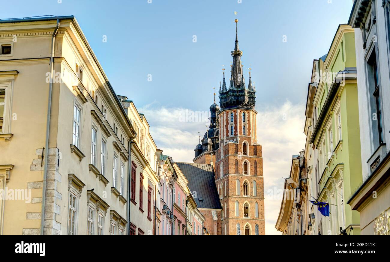 Krakow Old Town in sunny weather, HDR Image Stock Photo - Alamy